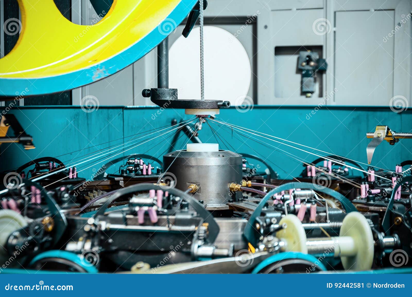 The Mechanism of a Braiding Machine Close-up. Stock Image - Image of ...