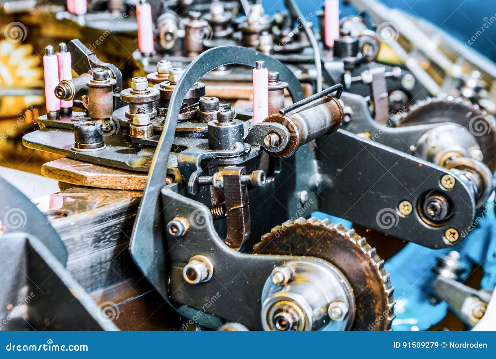 The Mechanism of a Braiding Machine Close-up. Stock Image - Image of ...