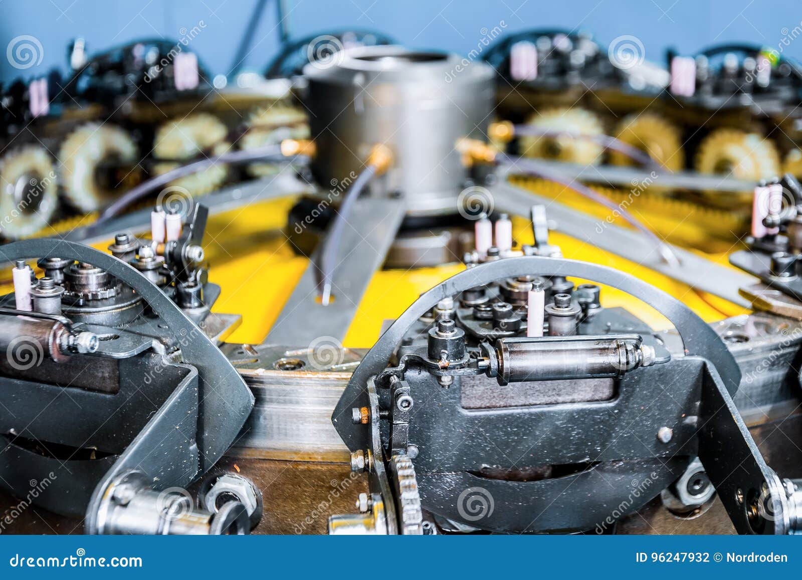 The Mechanism of a Braiding Machine Close-up. Stock Photo - Image of ...