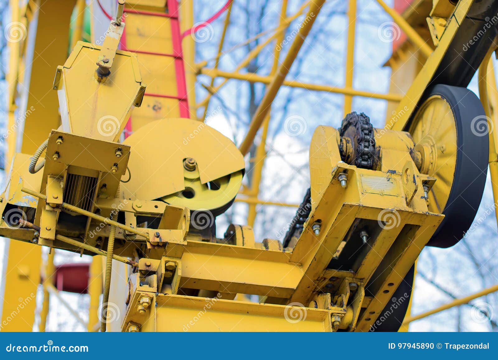 Mechanism with Chains and Gears Stock Photo - Image of steel, detail ...