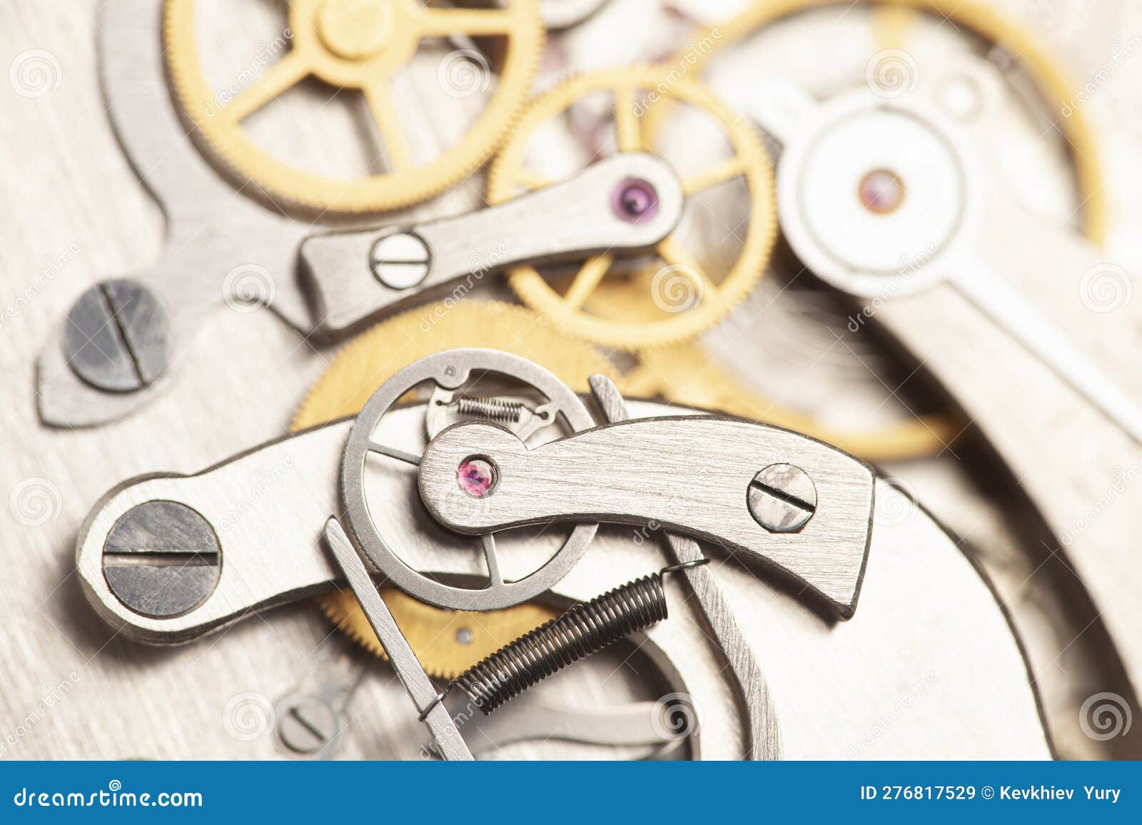 Mechanism, Clockwork of a Stopwatch Close-up. Time, Work Concept Stock ...