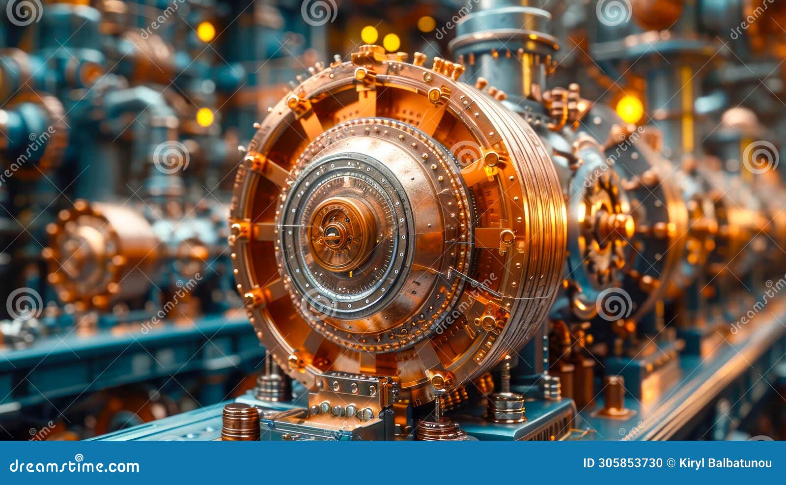 The Mechanism of the Engine. Industrial Backgroun Stock Illustration ...