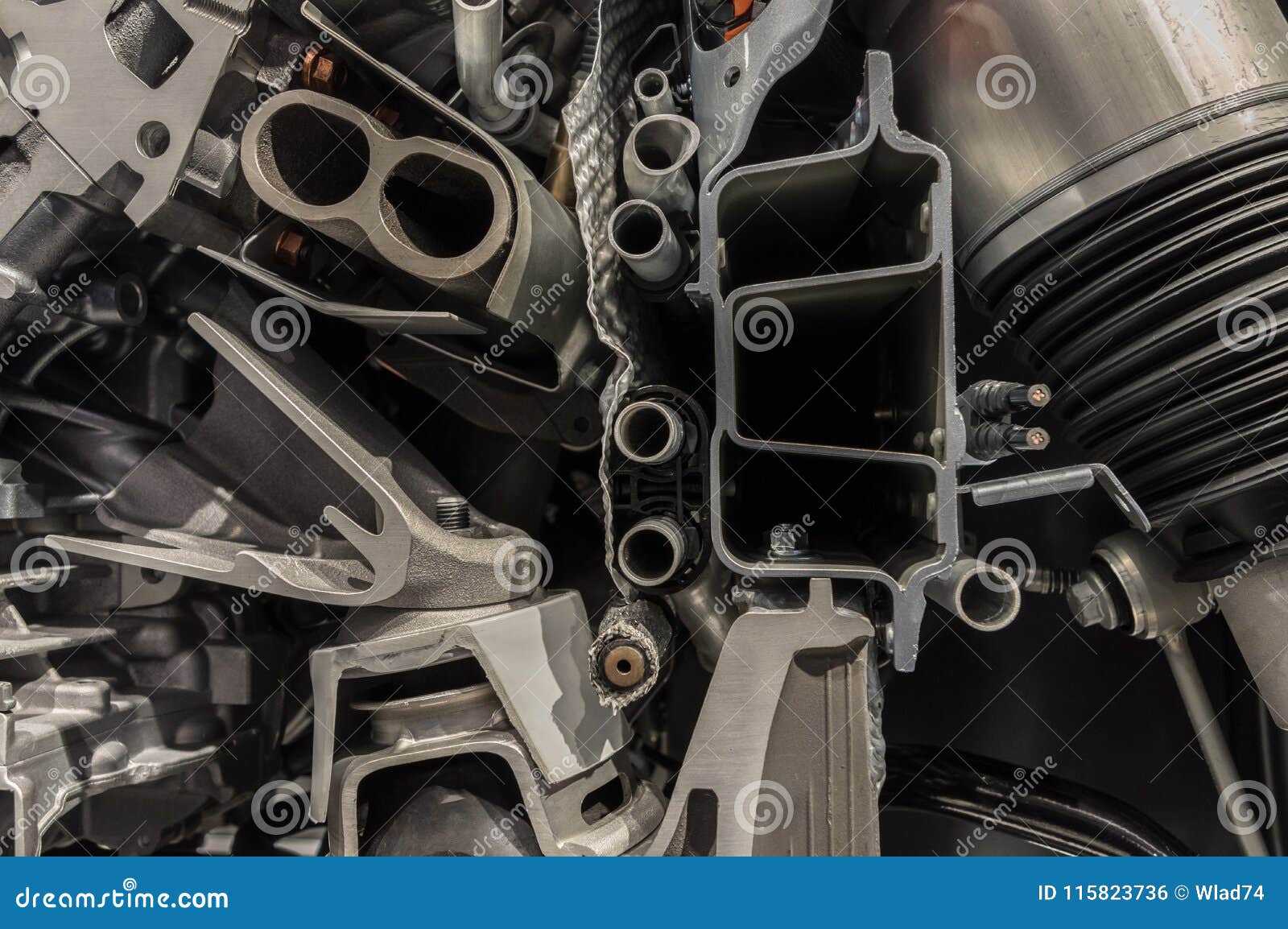 Mechanism of Engine in a Modern Car Stock Photo - Image of catalytic ...