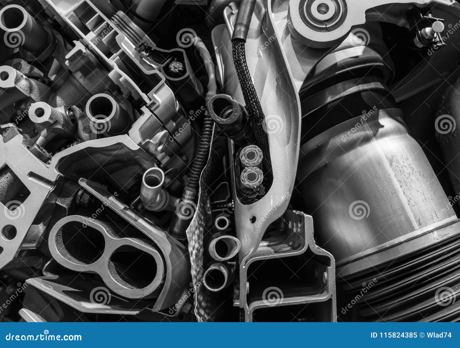 Mechanism of Engine in a Modern Car Stock Image - Image of metal ...