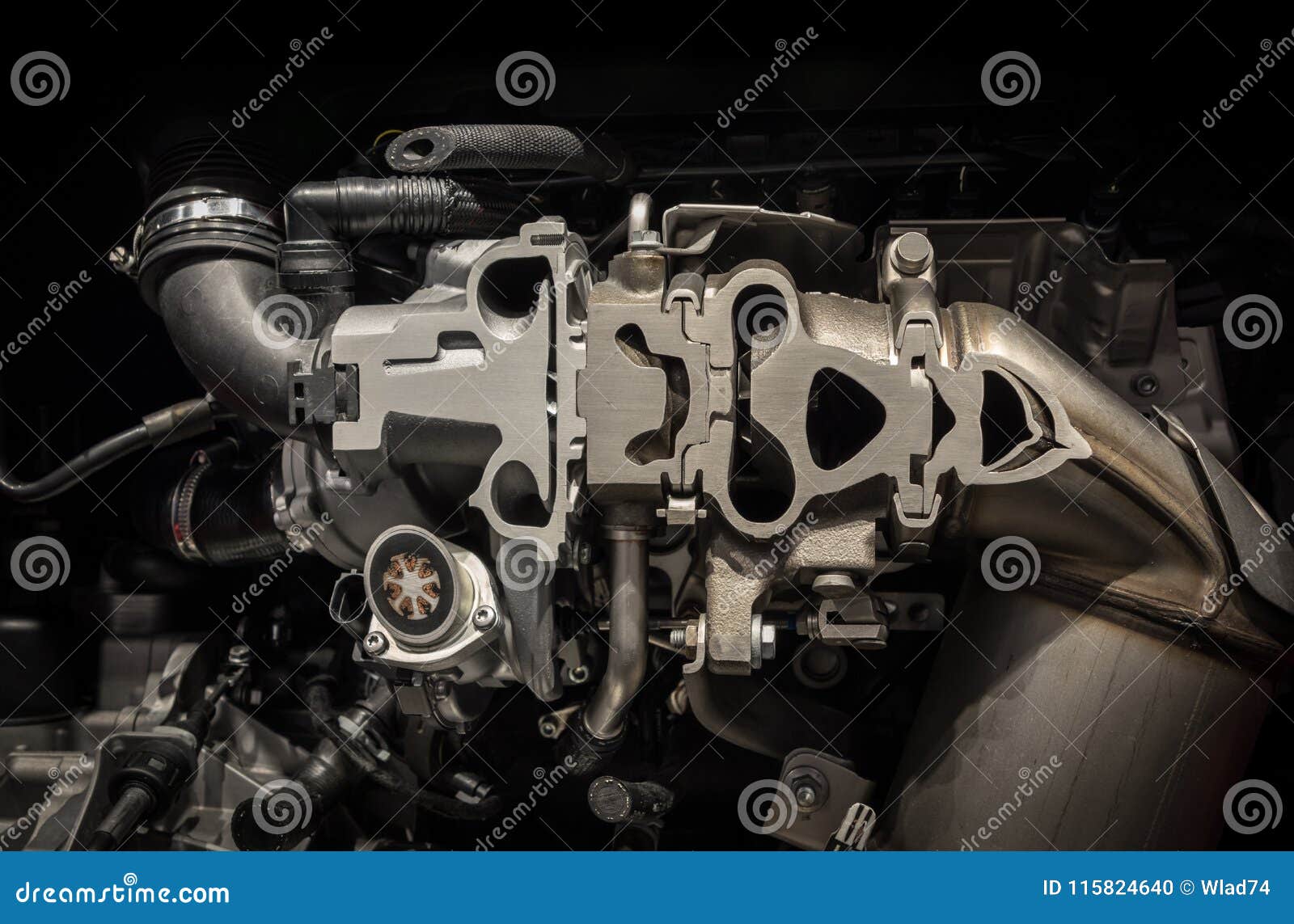 Mechanism of Engine in a Modern Car Stock Photo - Image of motor, black ...