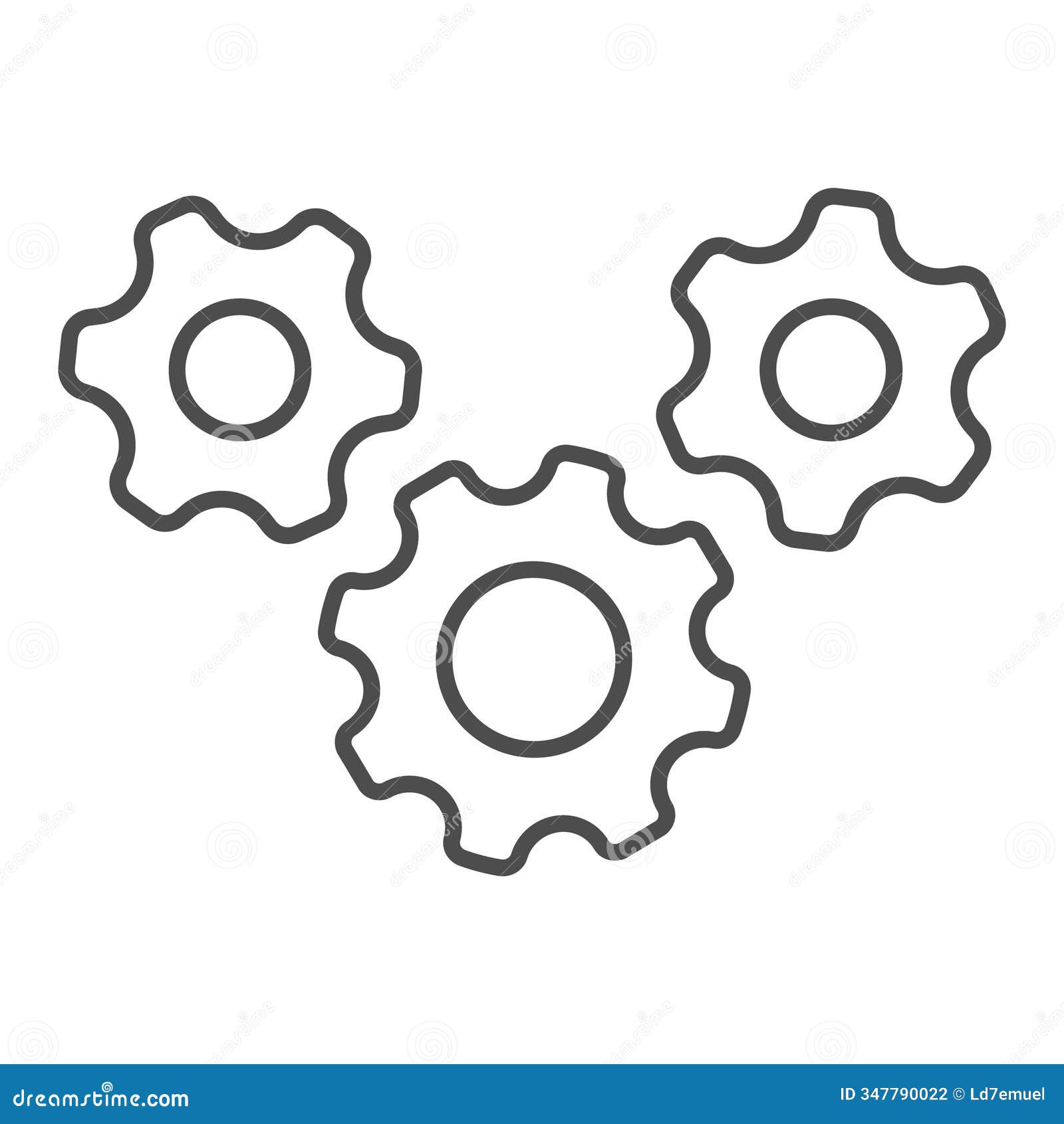 Mechanism Gear Thin Line Icon, Mechanical Process Concept. Vector ...