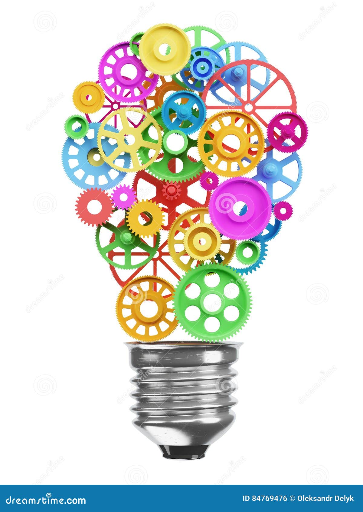 Mechanism of the Gears in the Form of an Electric Lamp Bulb. Ide Stock ...