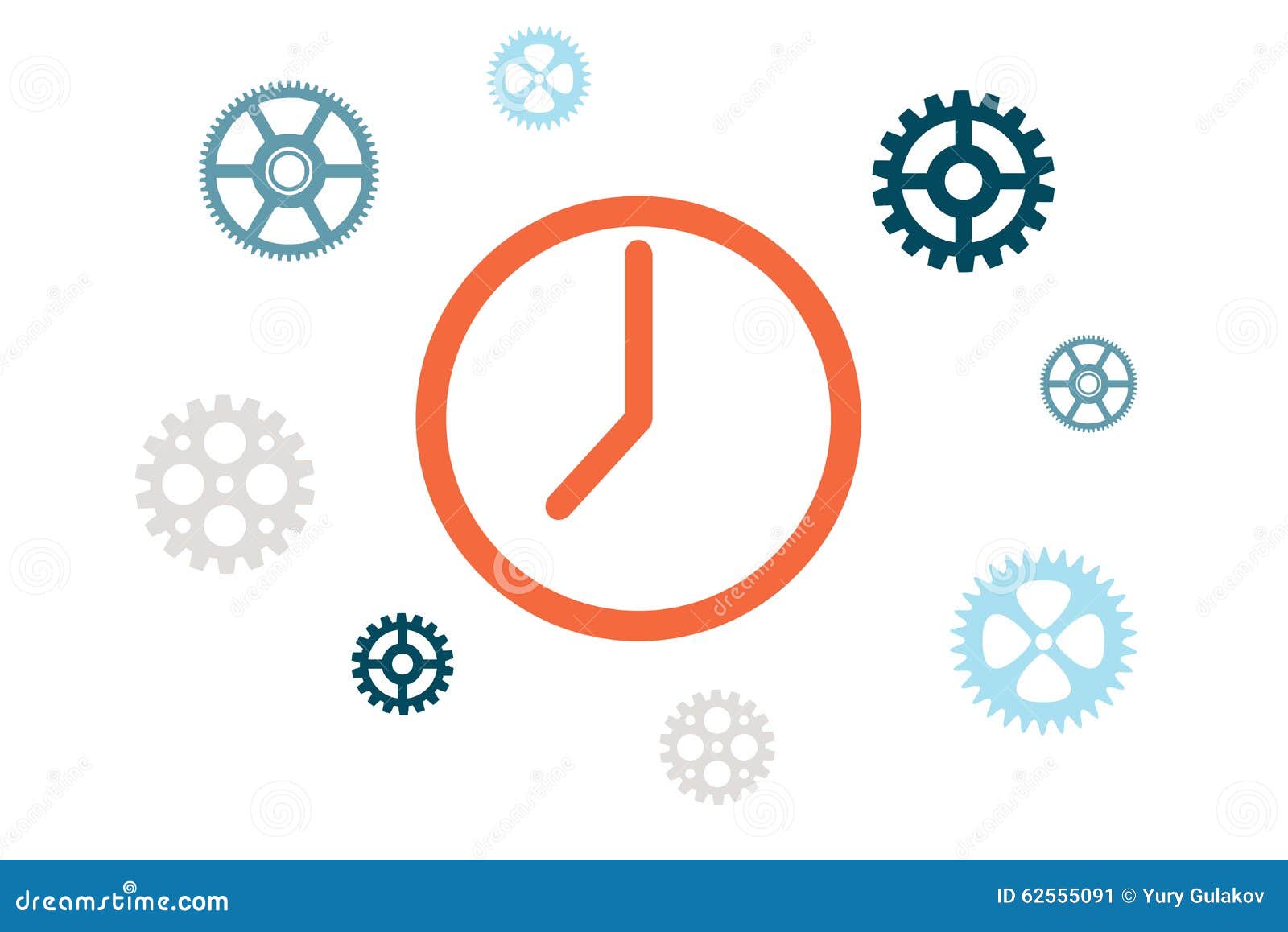 The Mechanism of Hours with Gears Stock Illustration - Illustration of ...