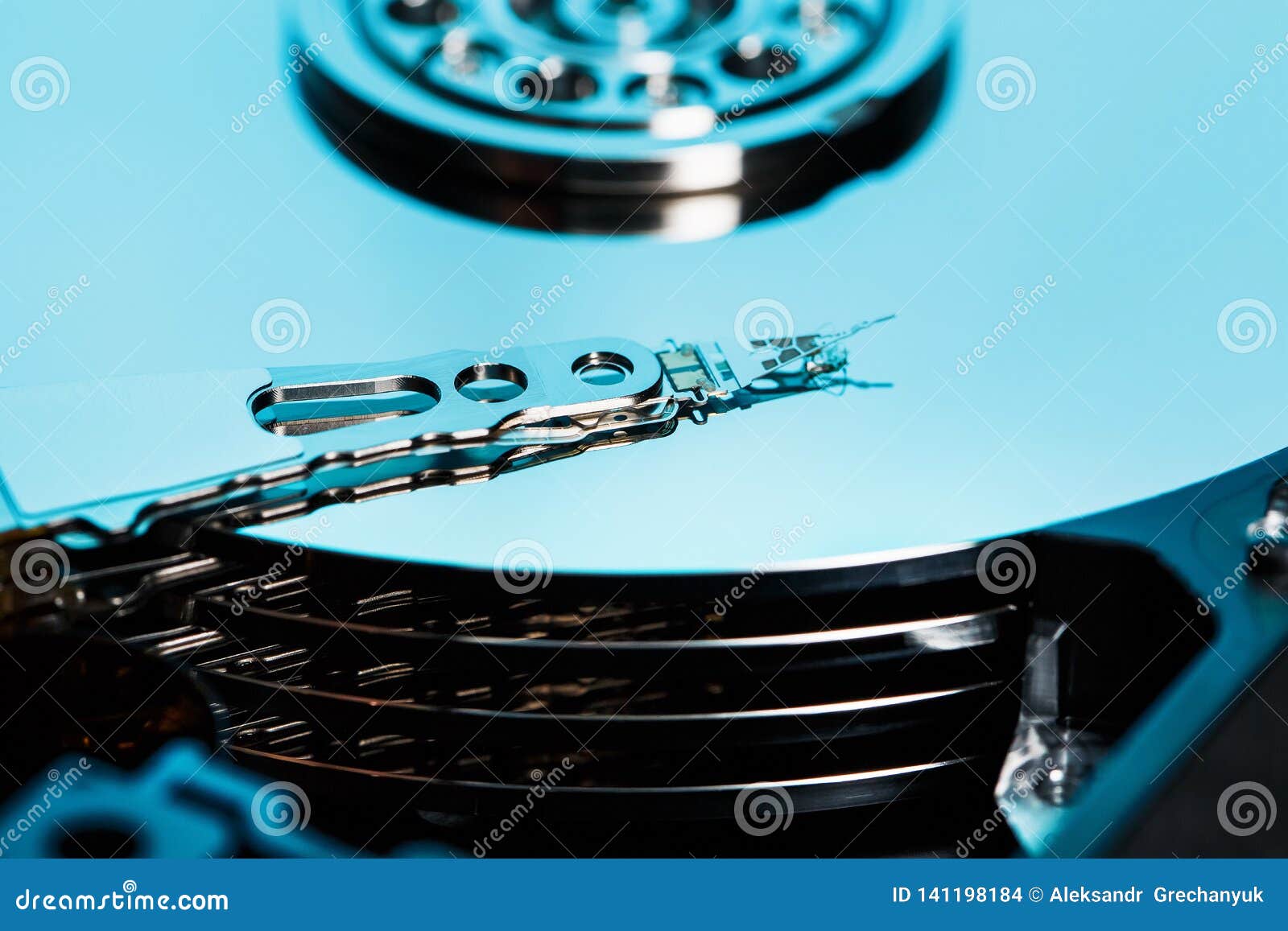 The Mechanism from the Inside of the Disassembled Hard Drive from a ...