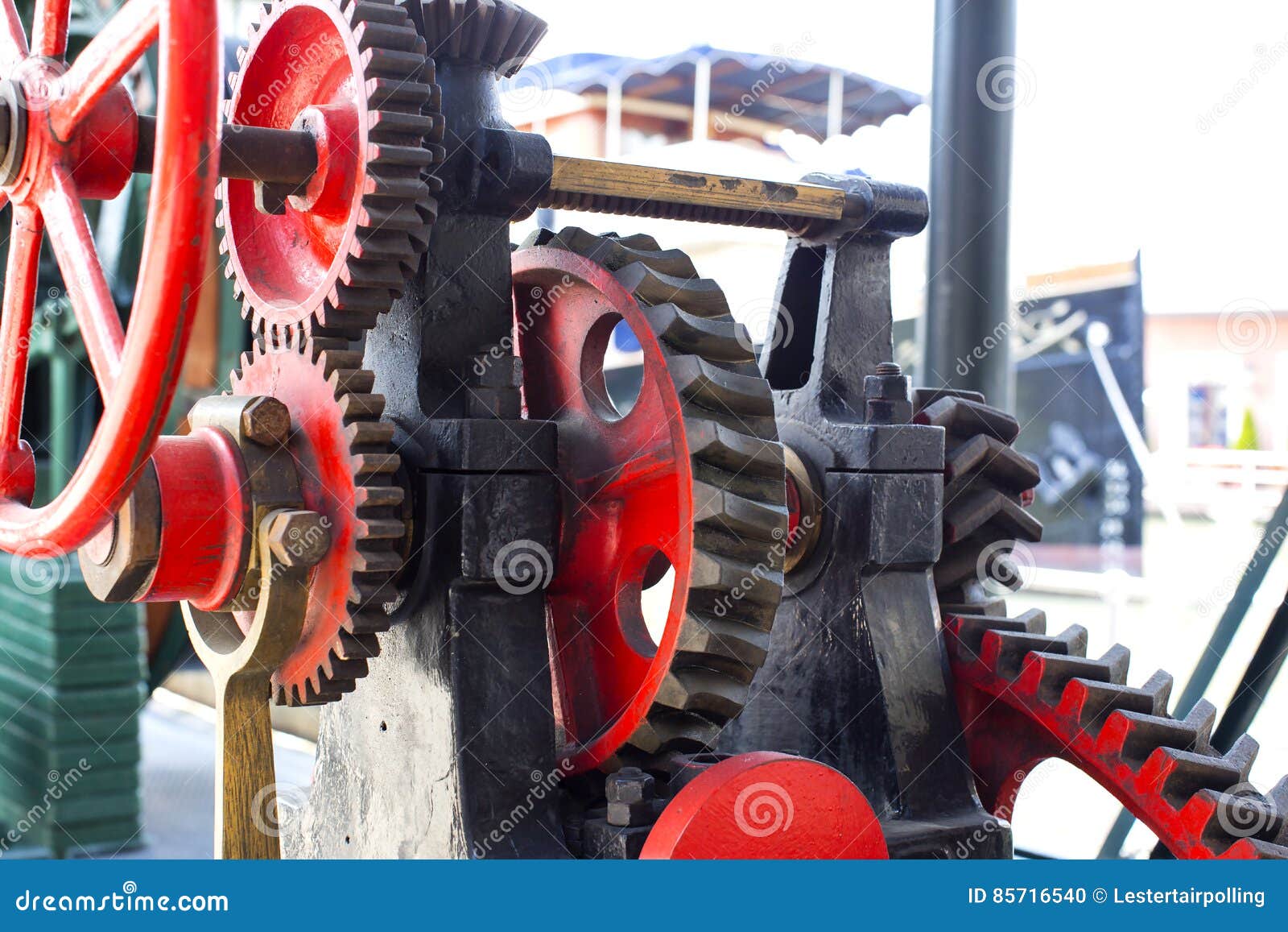 The Mechanism of the Large Gear of Stock Photo - Image of engine, shiny ...