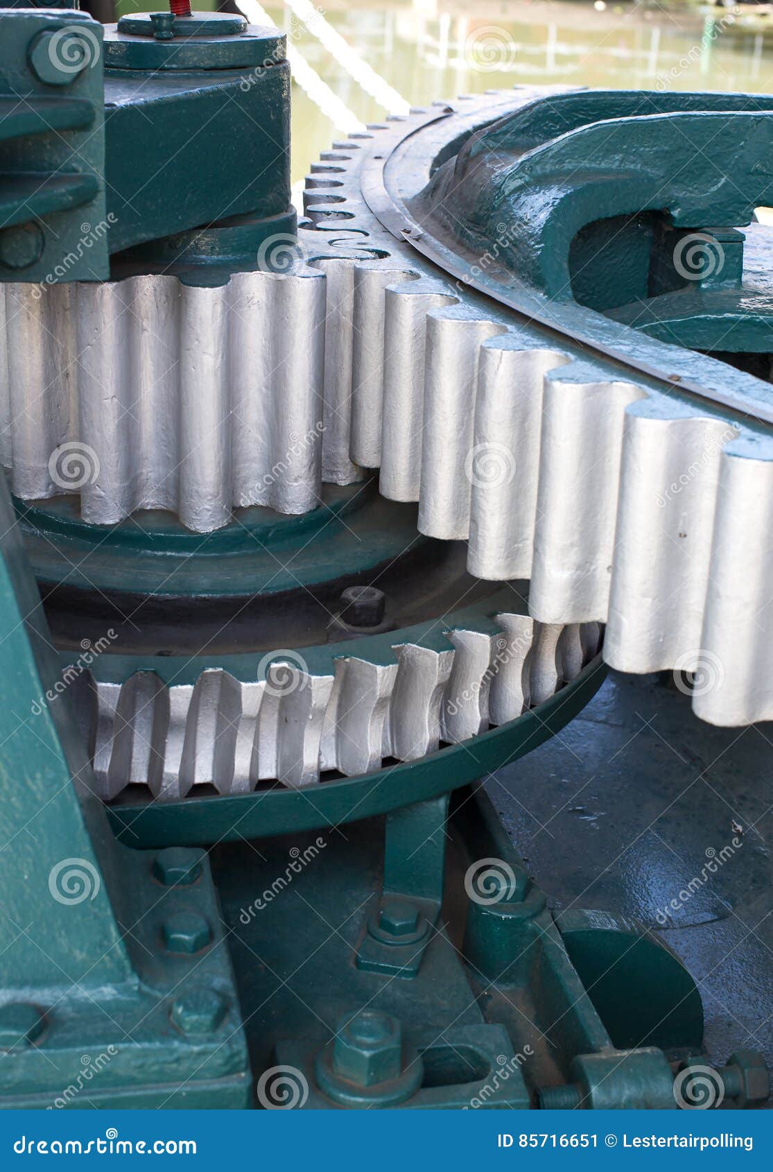 The Mechanism of the Large Gear of Stock Image - Image of precise ...