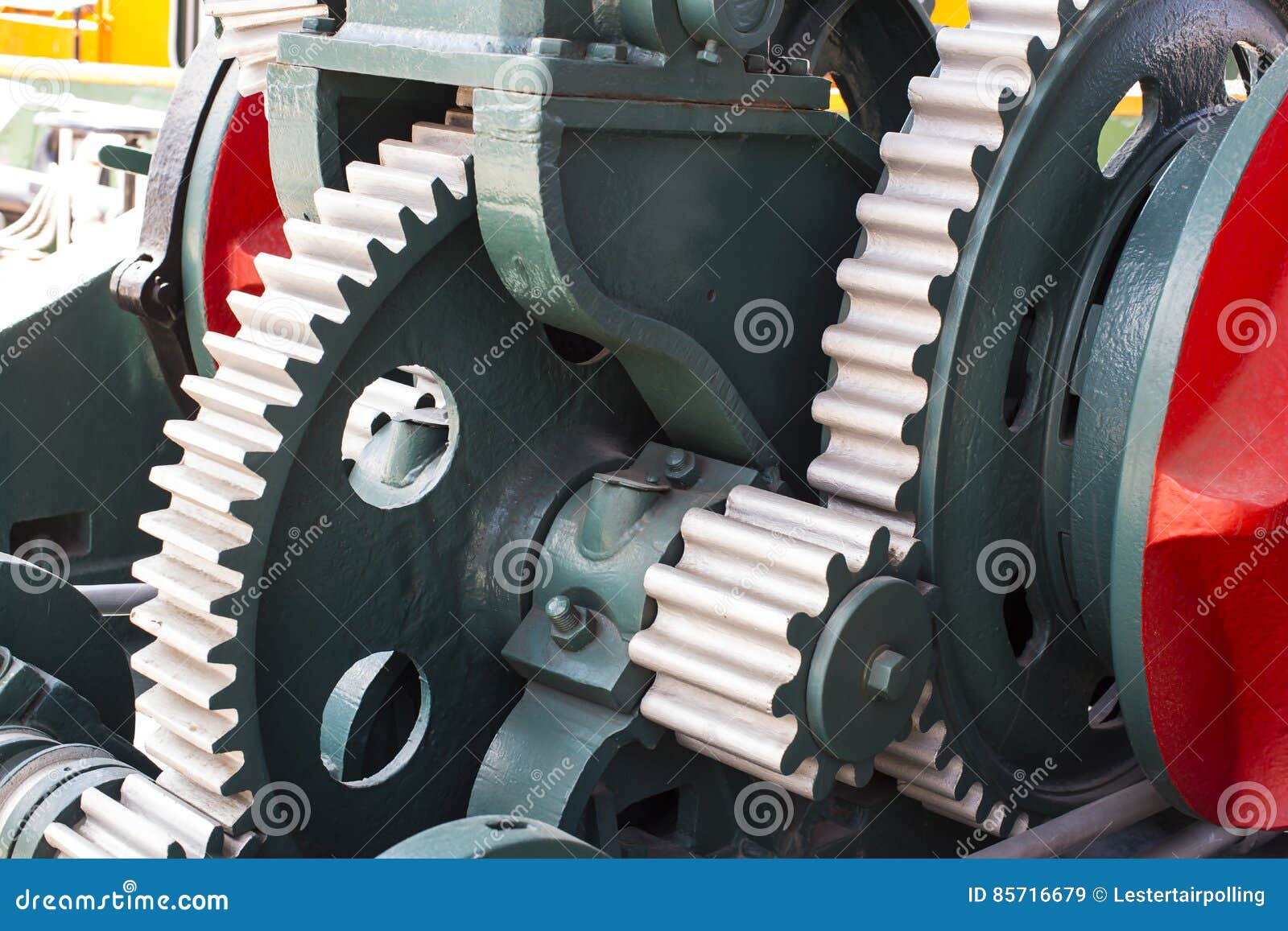 The Mechanism of the Large Gear of Stock Image - Image of machine ...