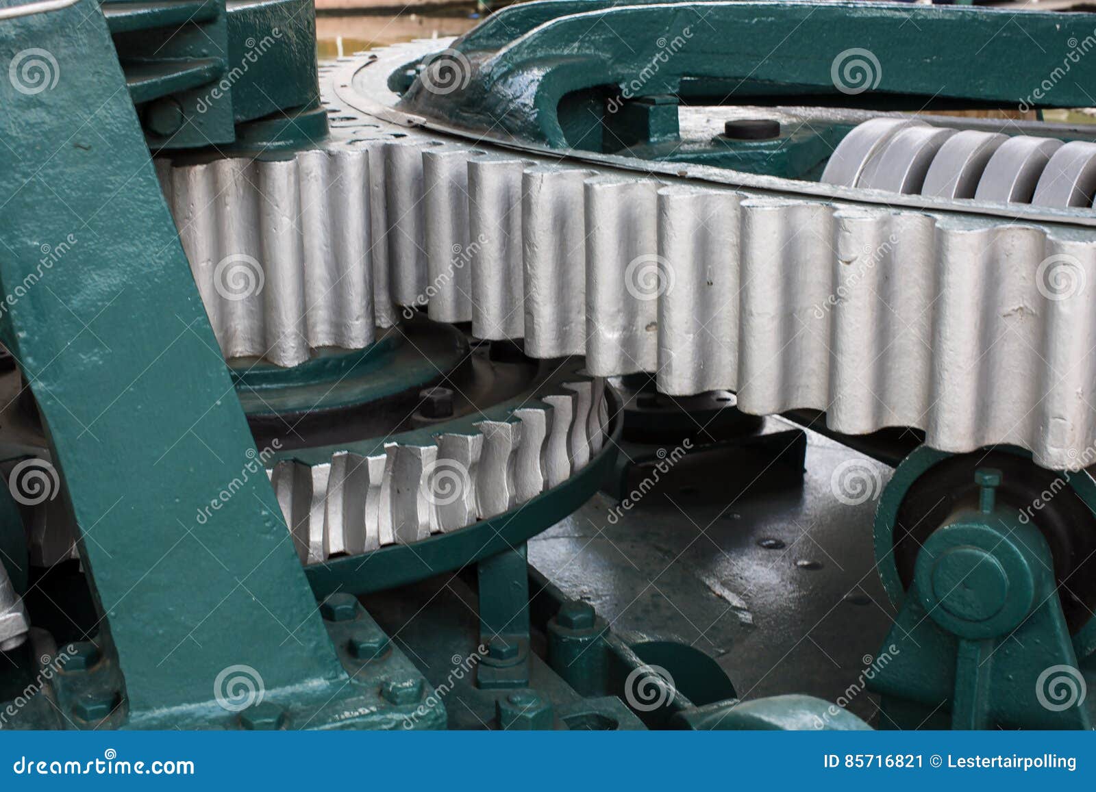 The Mechanism of the Large Gear of Stock Image - Image of metal, rotate ...
