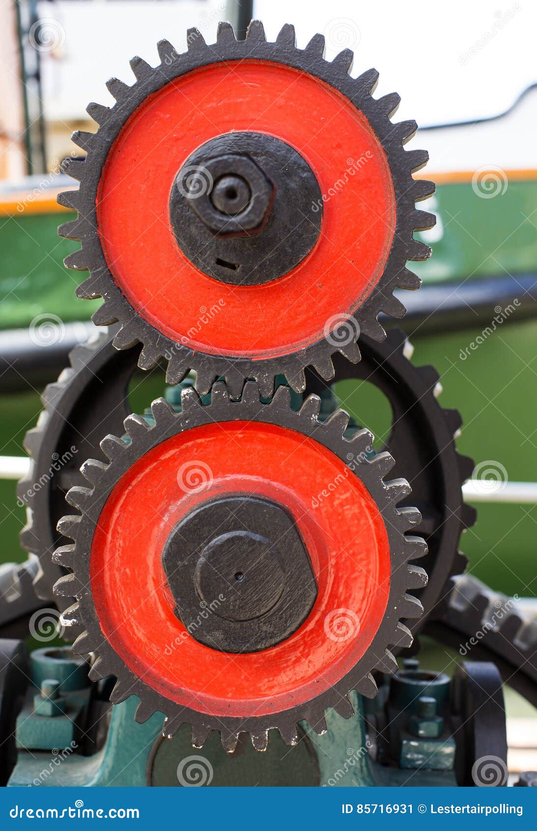 The Mechanism of the Large Gear of Stock Image - Image of device, power ...