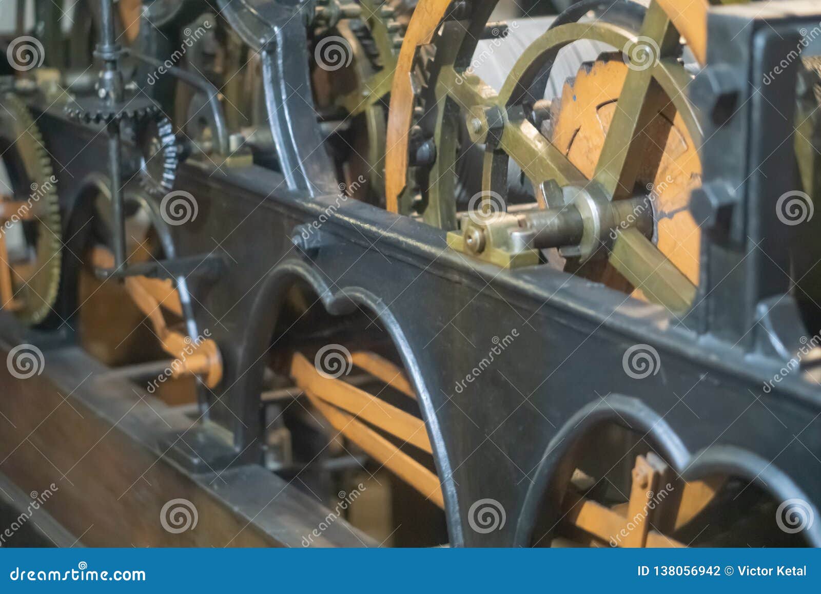 Mechanism of the Old Clock Tower Inside Stock Photo - Image of ...