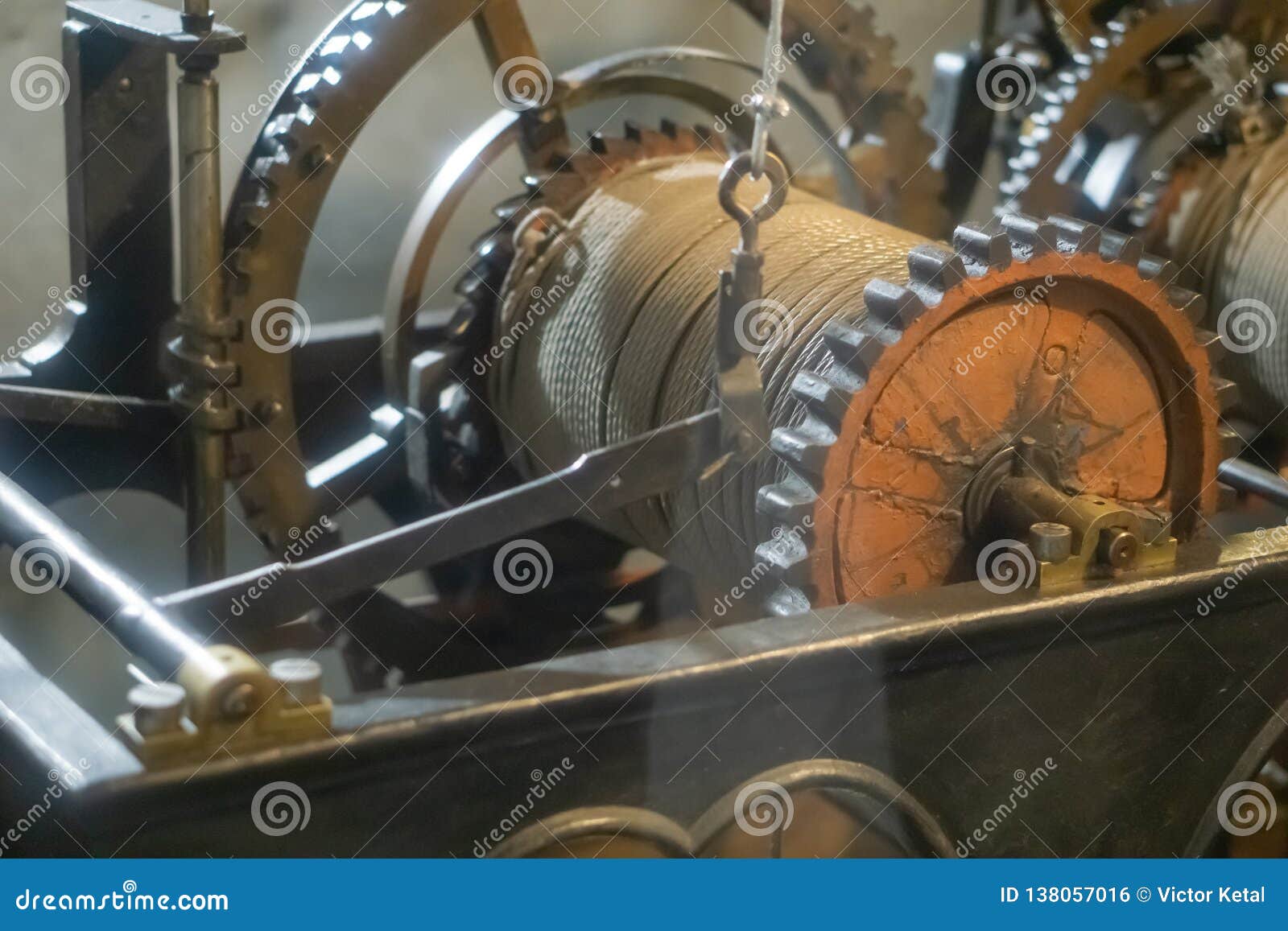 Mechanism of the Old Clock Tower Inside Stock Photo - Image of detail ...
