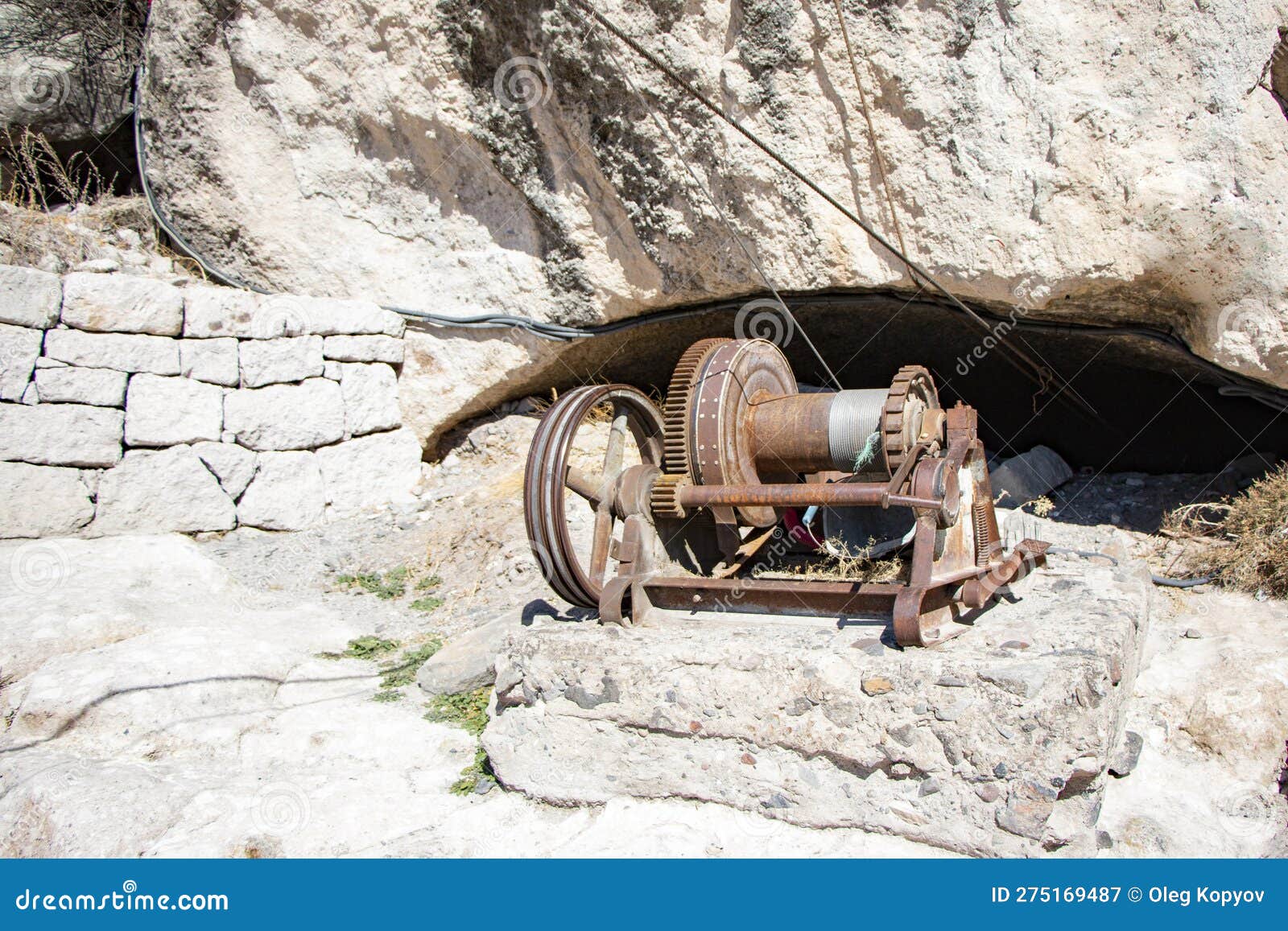 Mechanism in Old Mine. Engine for Ore Lifting Stock Image - Image of ...