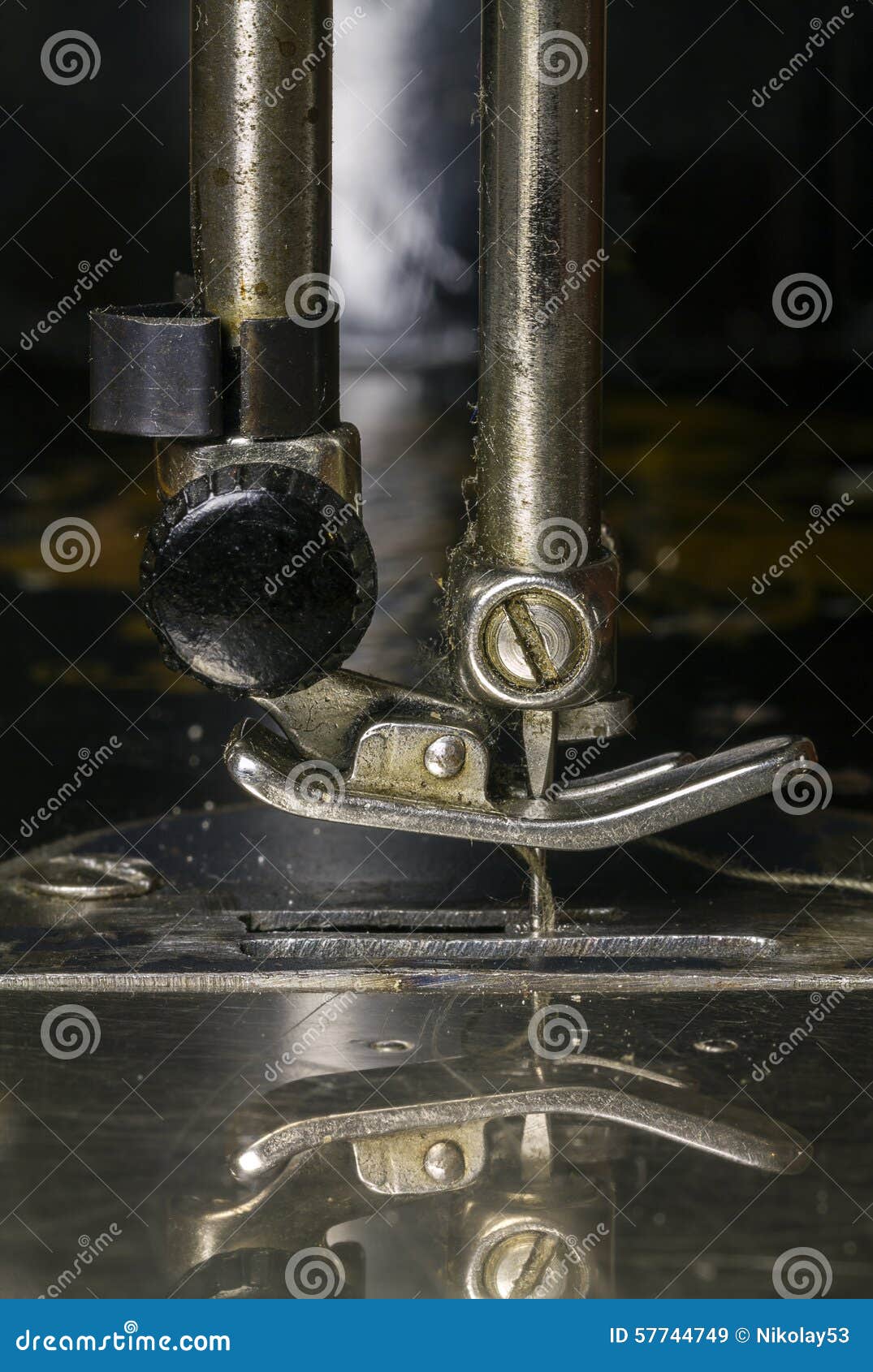 The Mechanism of an Old Sewing Machine. Stock Image - Image of machine ...
