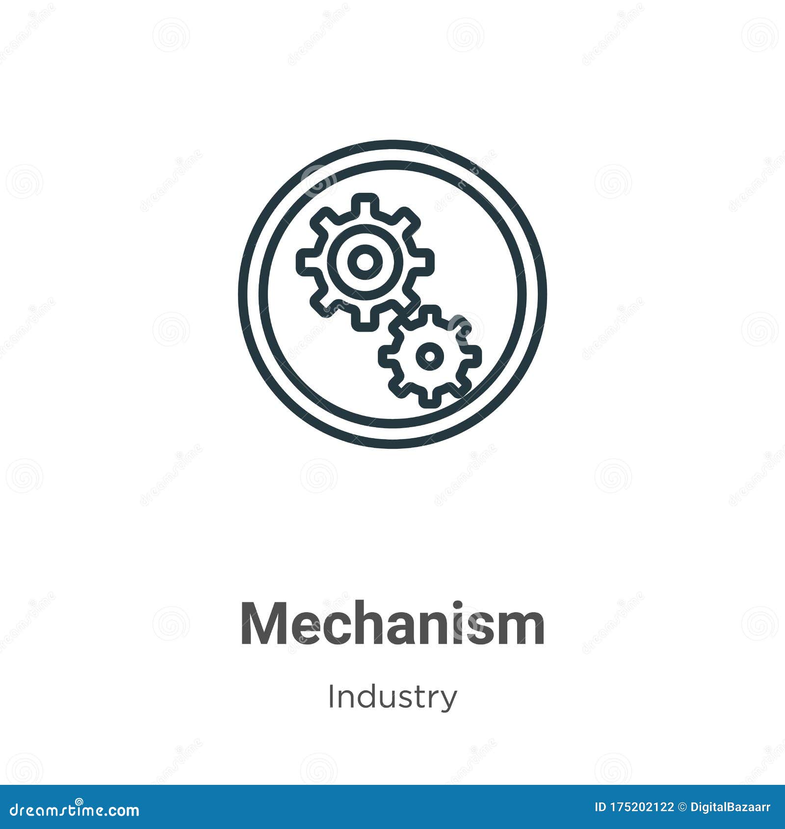 Mechanism Outline Vector Icon. Thin Line Black Mechanism Icon, Flat ...