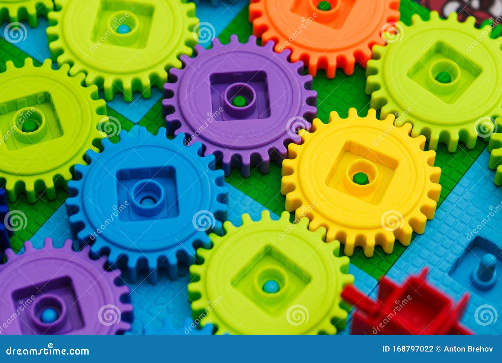 The Mechanism of Plastic Blocks. Round Multi-colored Plastic Blocks of ...