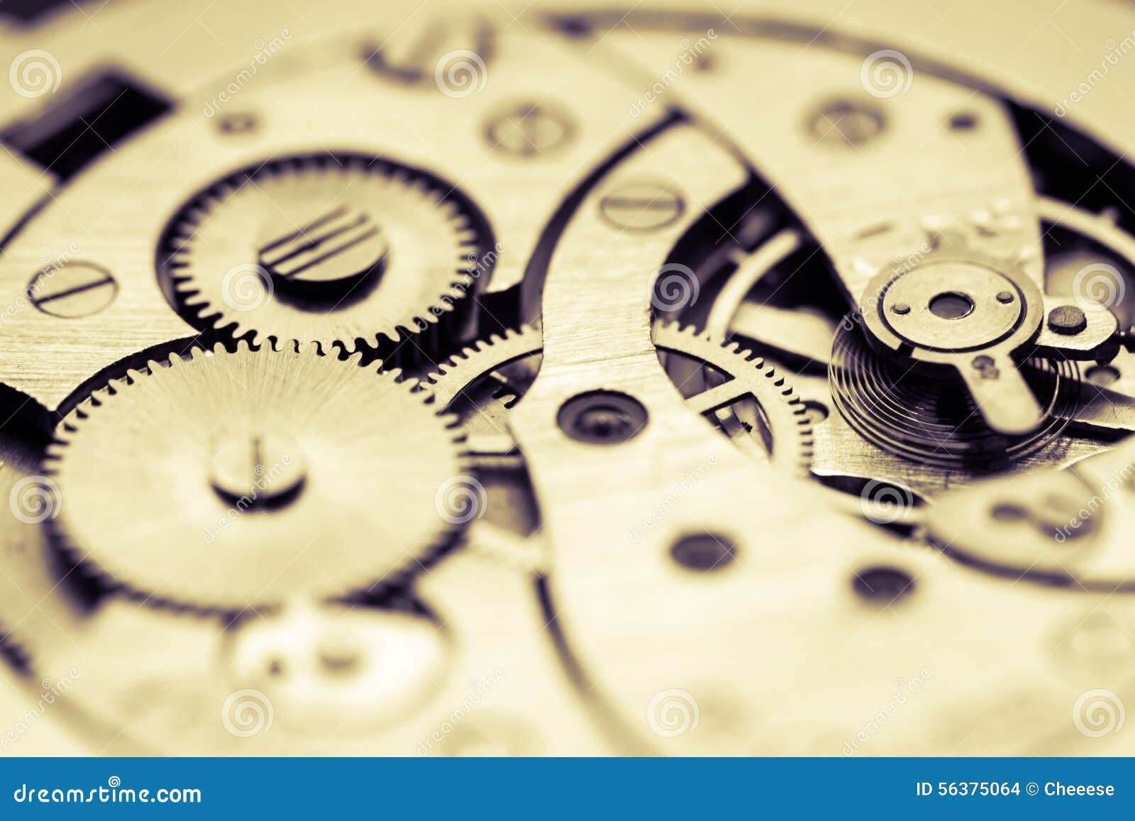 Mechanism Of Pocket Clock With Grunge Texture Royalty-Free Stock ...