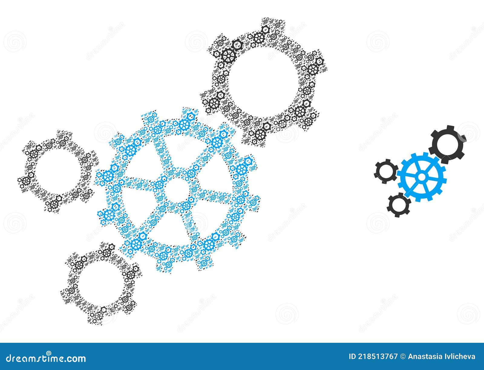 Mechanism Recursive Icon Collage Stock Vector - Illustration of ...