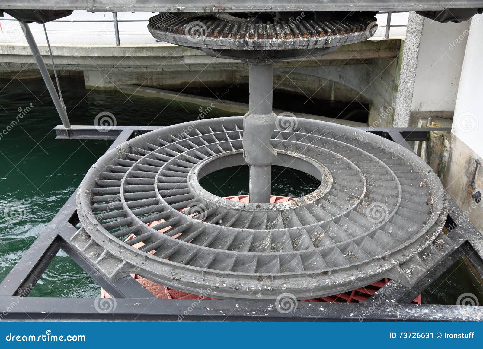 The Mechanism of the River Dam Stock Image - Image of generator ...