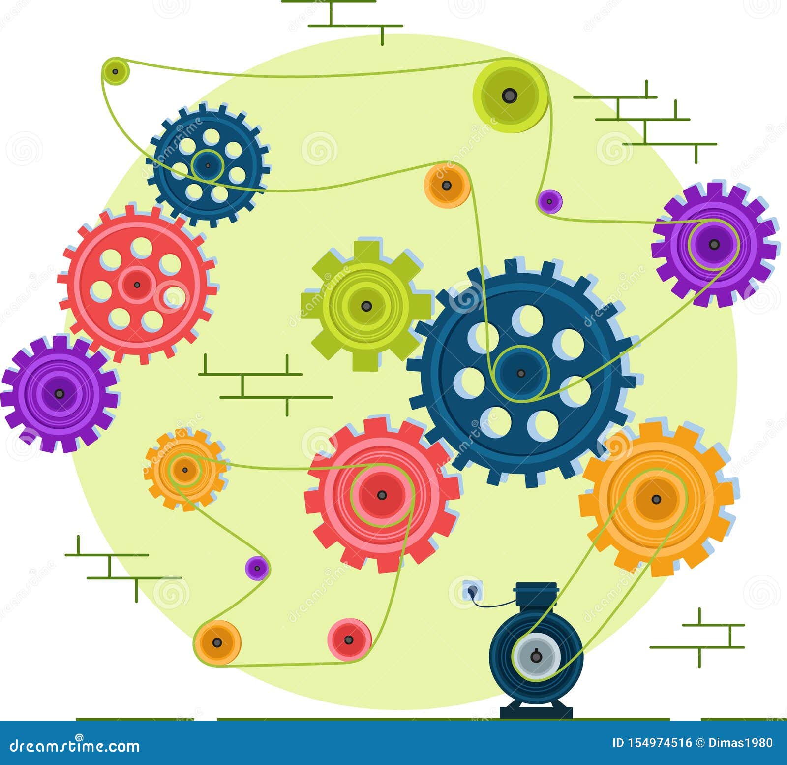 Mechanism from Rotating Gears and Cogs Stock Vector - Illustration of ...