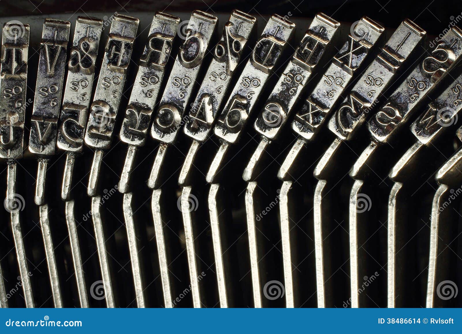 Mechanism of Typing Machine, Metal Letters Stock Photo - Image of rusty ...