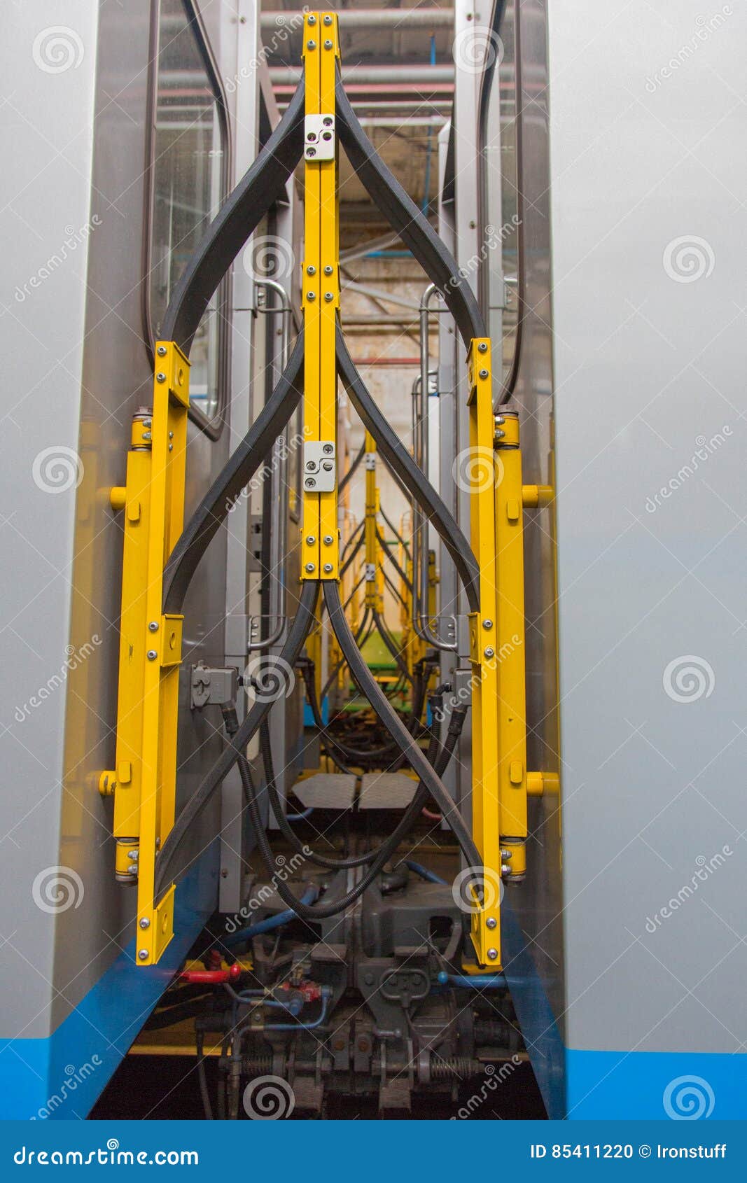 The Mechanism Of Coupling Of Train Cars Close-up, Coupling Of Railway ...