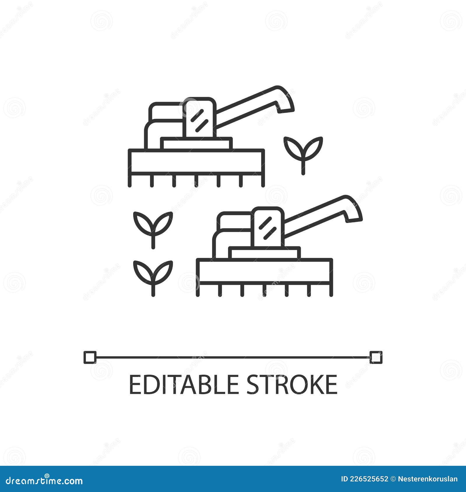 Mechanized Agriculture Linear Icon Vector Illustration | CartoonDealer ...