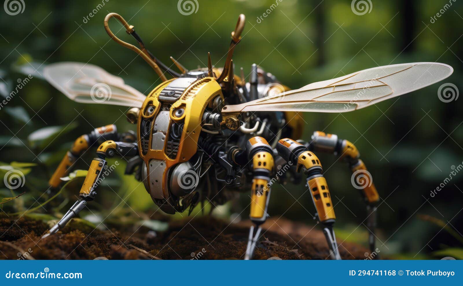 A Mechanized Bee. Generative AI Stock Illustration - Illustration of ...