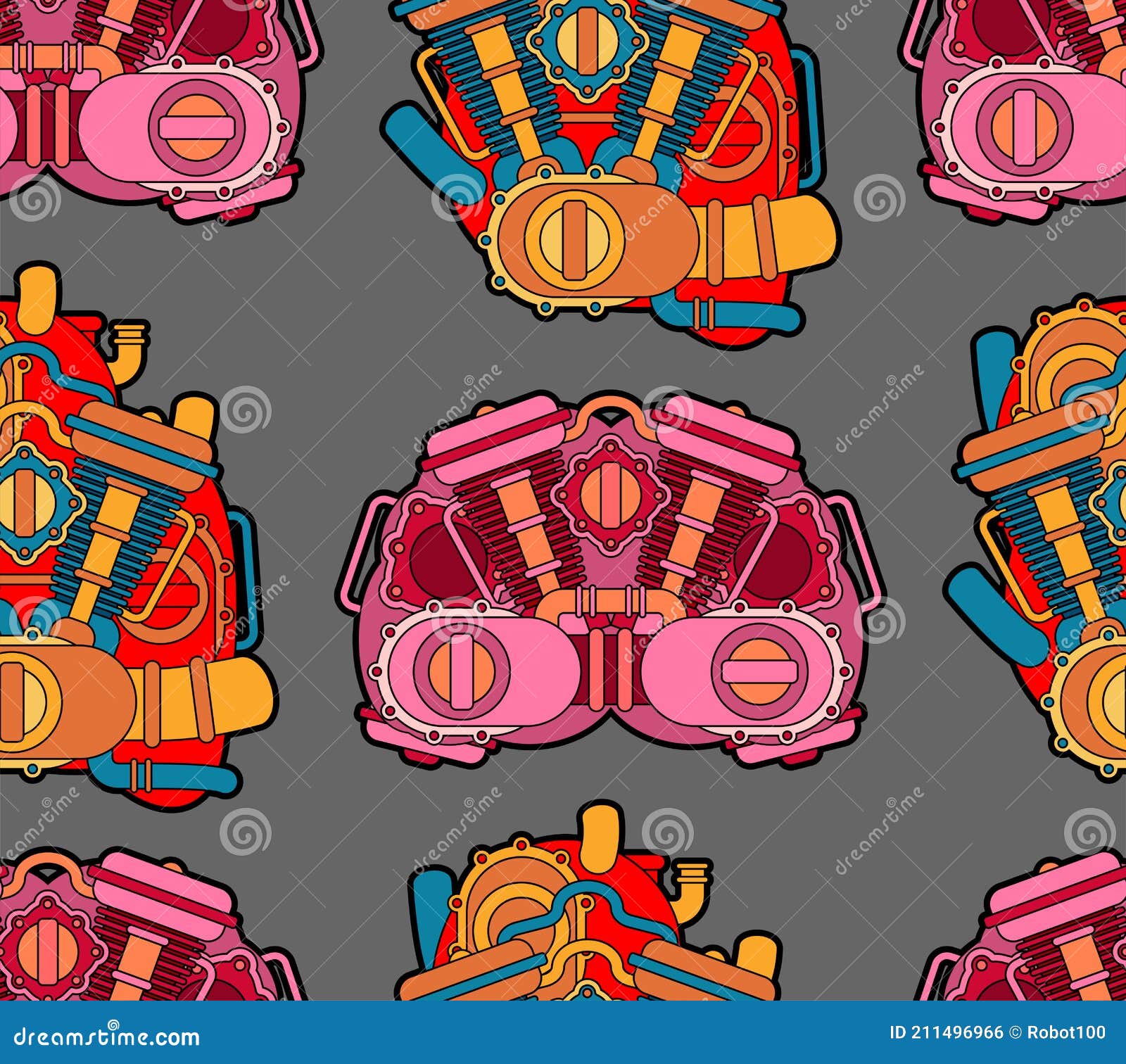 Mechanized Brain. Engine In Brain. Cerebral Motor Vector Illustration ...