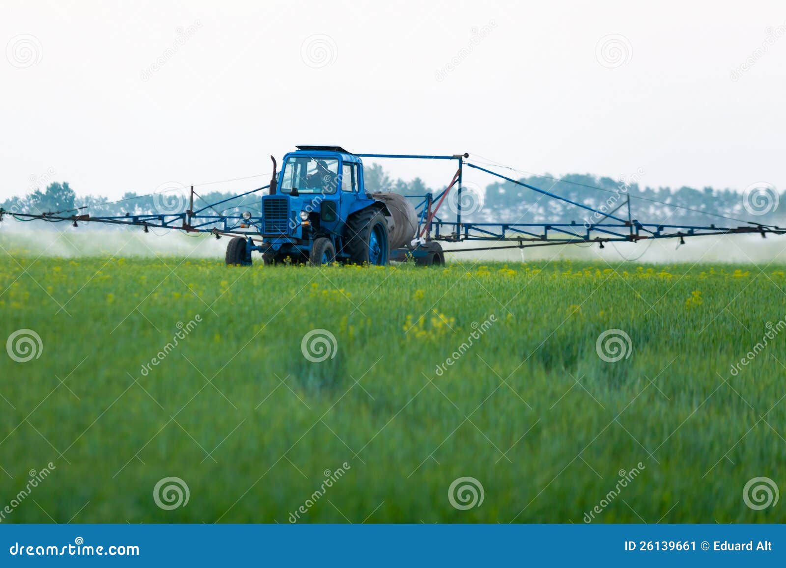 Mechanized Processing Fields Fertilization Stock Image - Image of ...