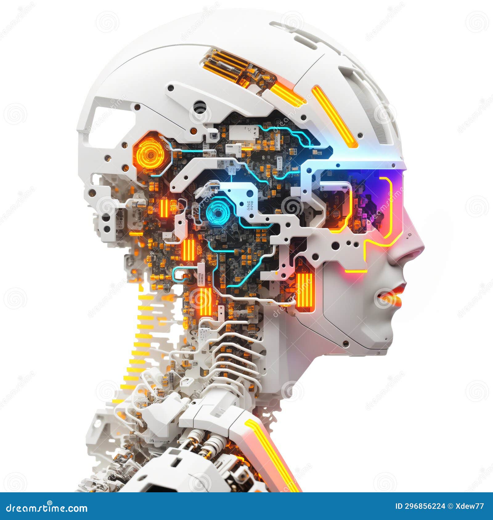 Mechanoid Head As Artificial Intelligence with Glasses Stock ...