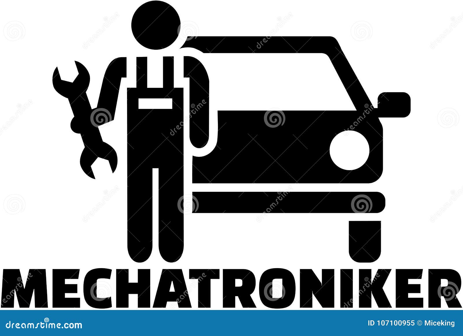 Mechatronics Engineer Icon with German Job Title Stock Vector ...