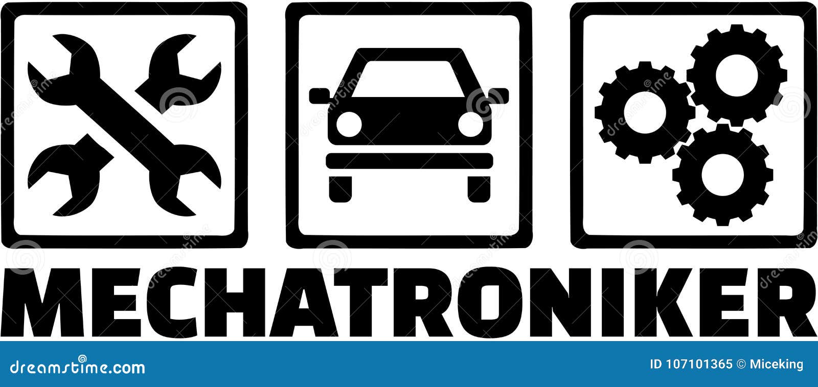 Mechatronics Engineer Icons with German Job Title Stock Vector ...