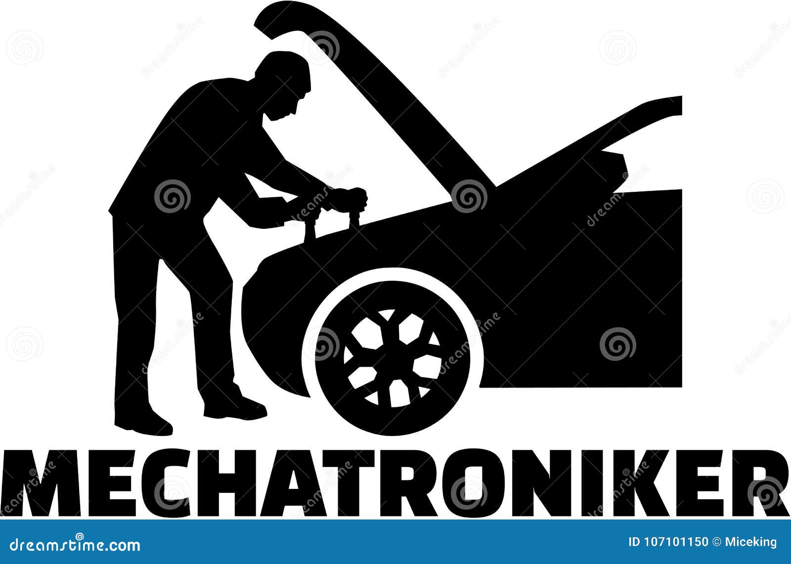 Mechatronics Engineer Silhouette with Job Title Stock Vector ...