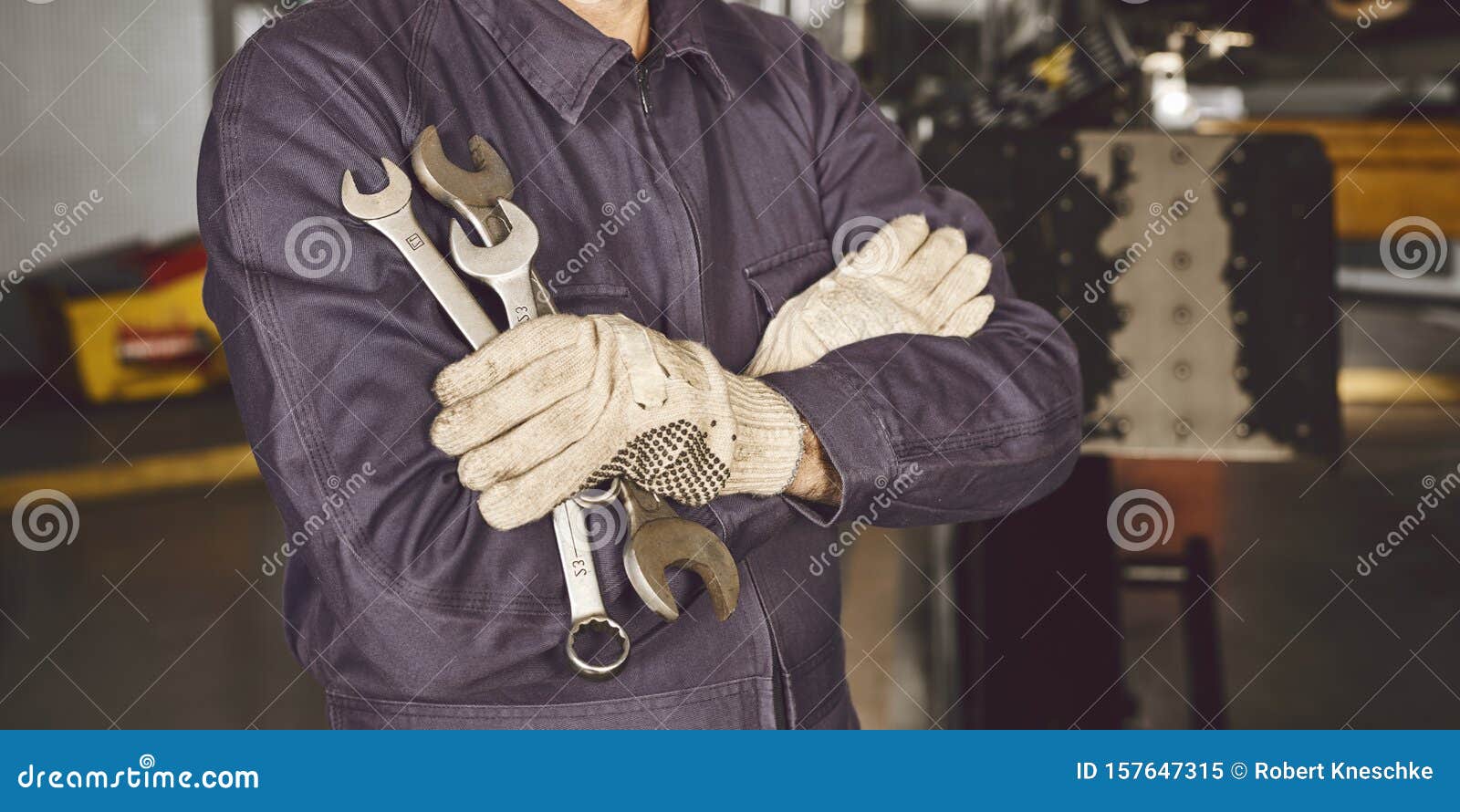 Mechatronics Engineer with Tool in Car Workshop Stock Image - Image of ...