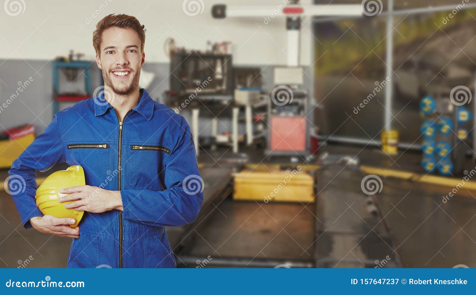 Mechatronics Engineer in Training in Automotive Workshop Stock Image ...