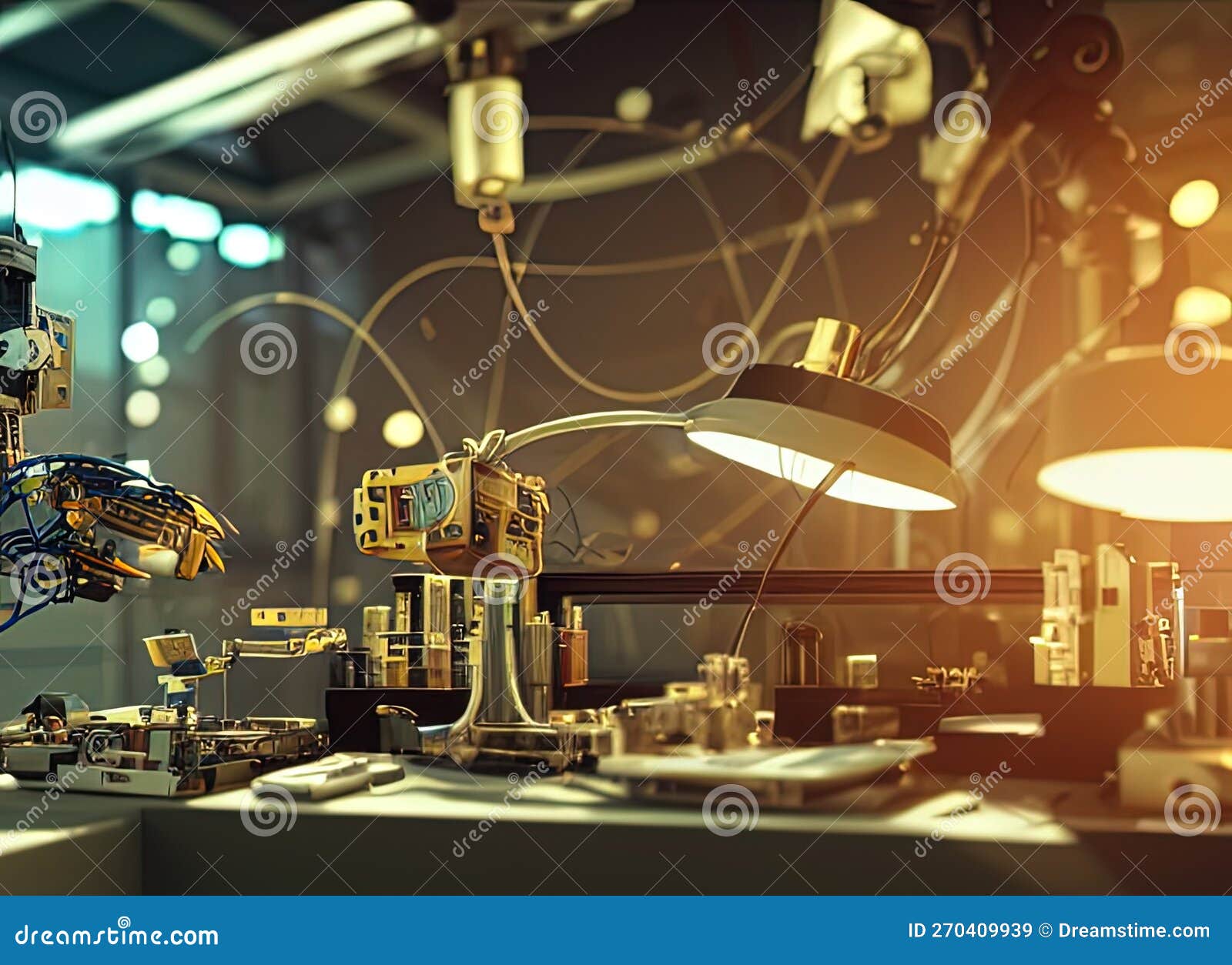 Mechatronics Engineers Fictional Work Enviroment Scene. Stock ...