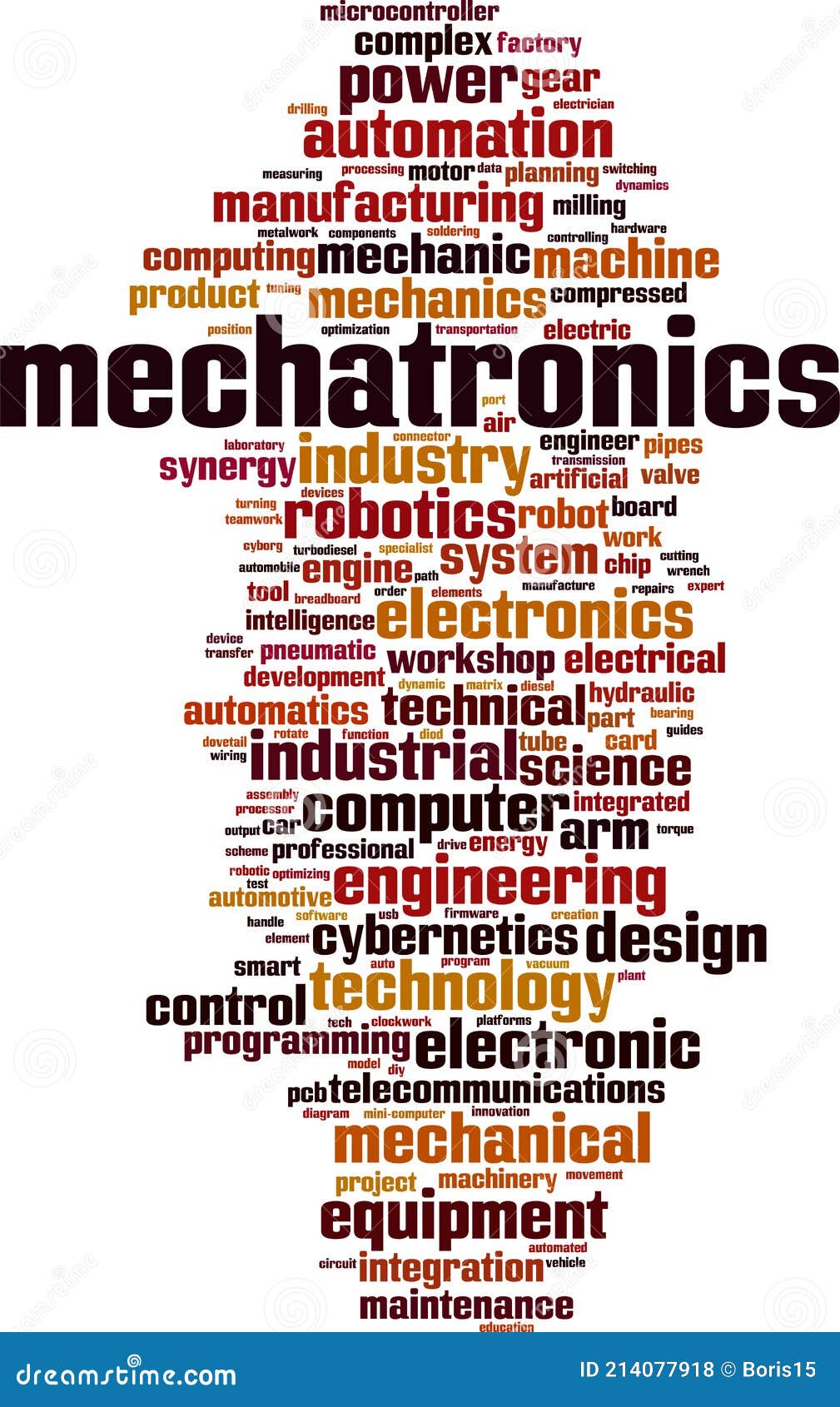 Mechatronics word cloud stock vector. Illustration of learning - 214077918