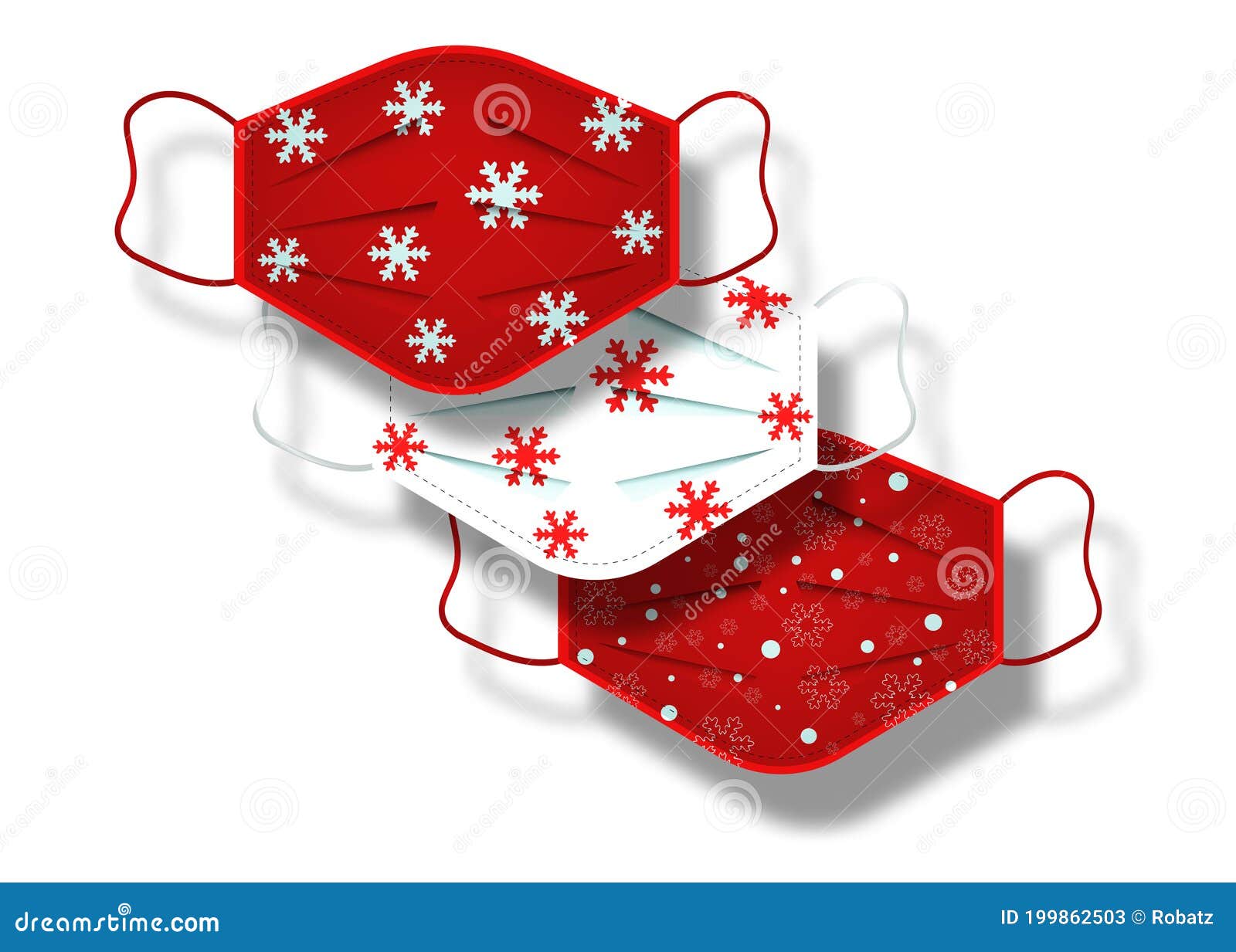 Christmas Pattern of Surgical Masks. Industrial Safety Mask, Dust ...