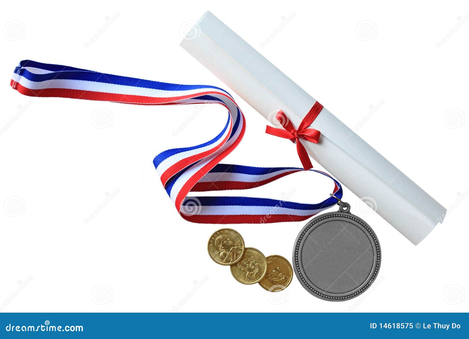Medaille en Diploma stock afbeelding. Image of medaille - 14618575
