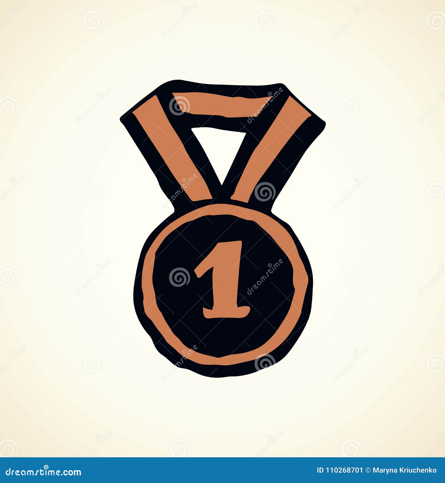 Medaille Vector tekening vector illustratie. Illustration of goud ...