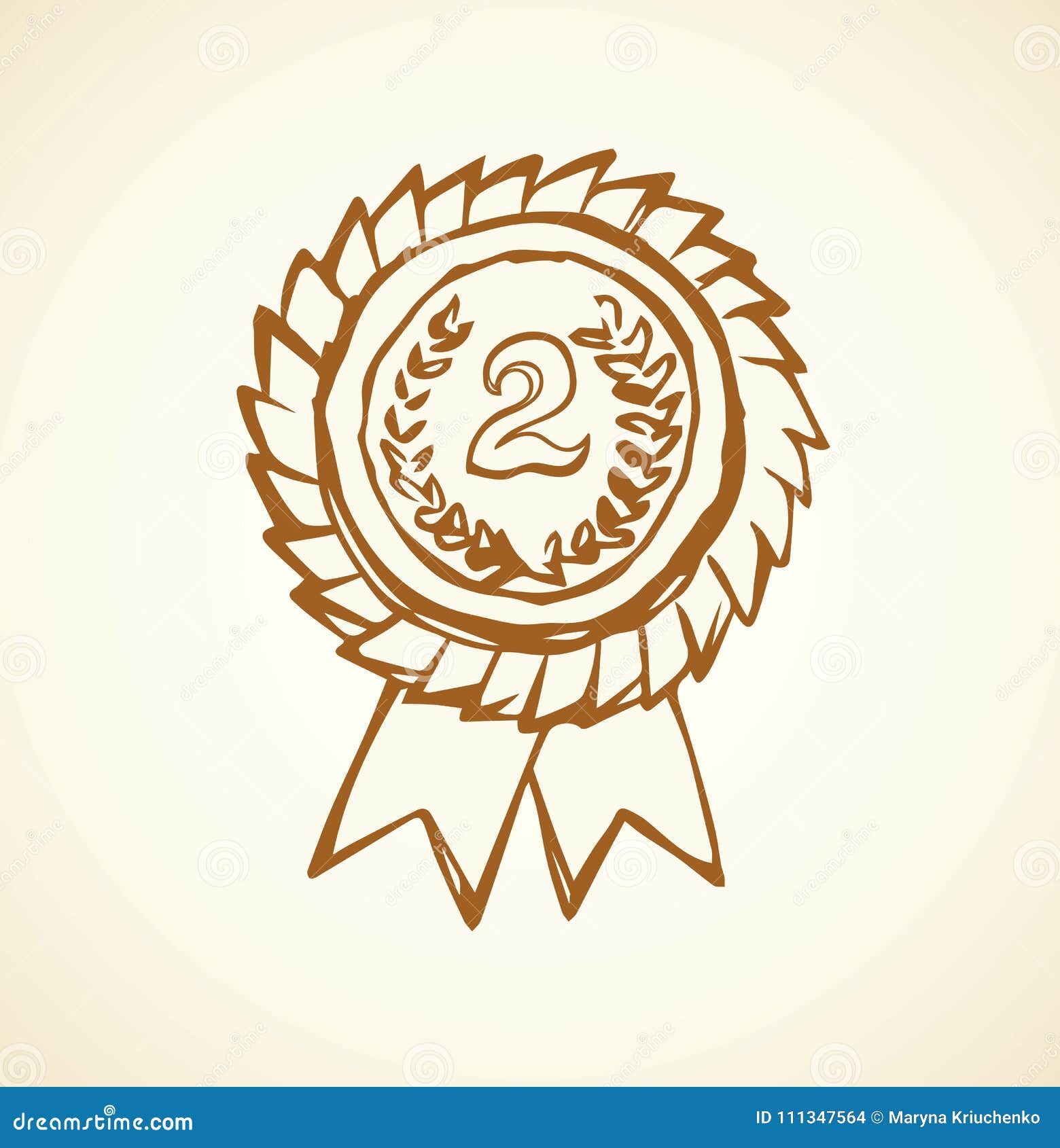 Medaille Vector tekening vector illustratie. Illustration of kenteken ...