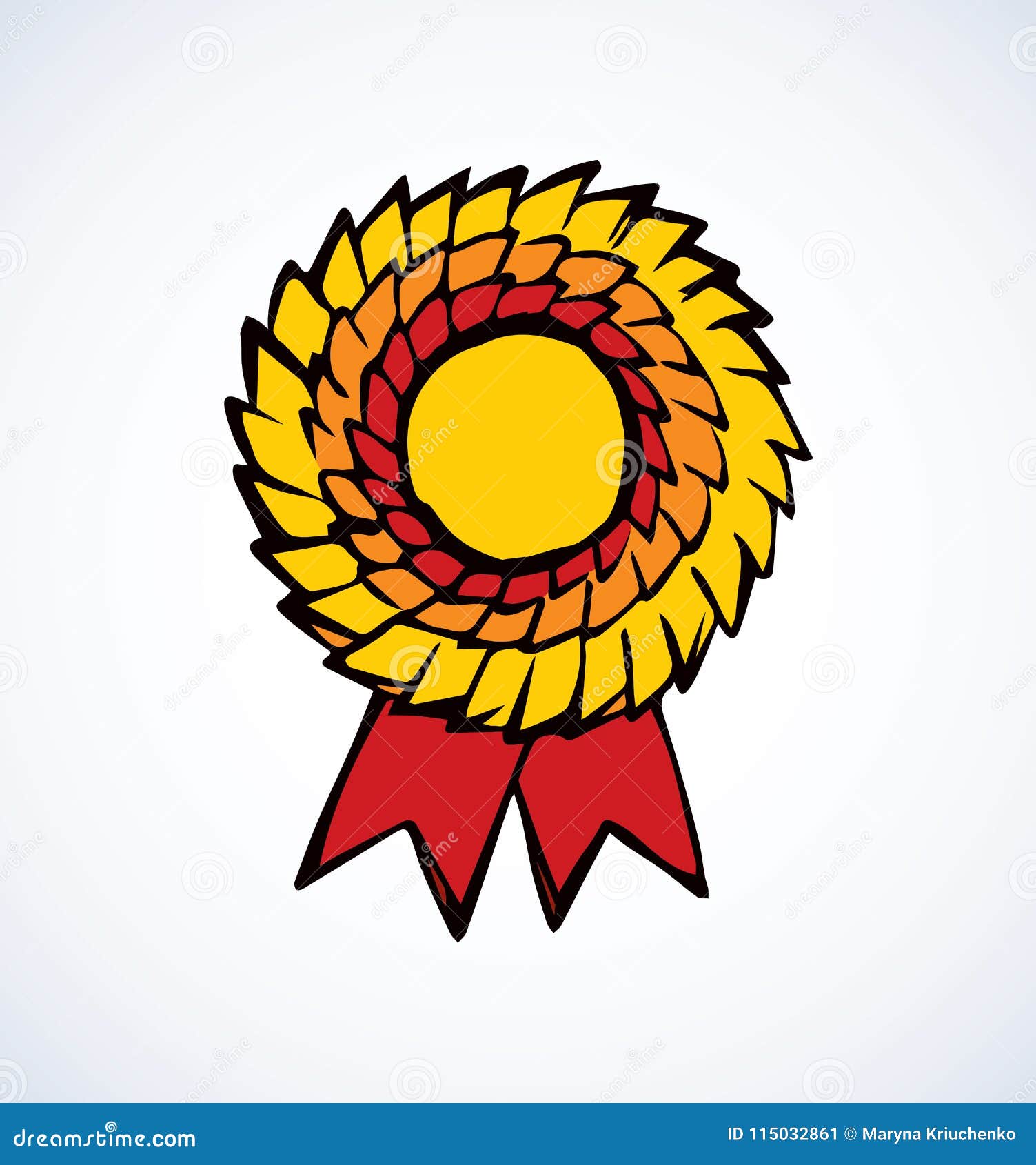 Medaille Vector tekening vector illustratie. Illustration of etiket ...