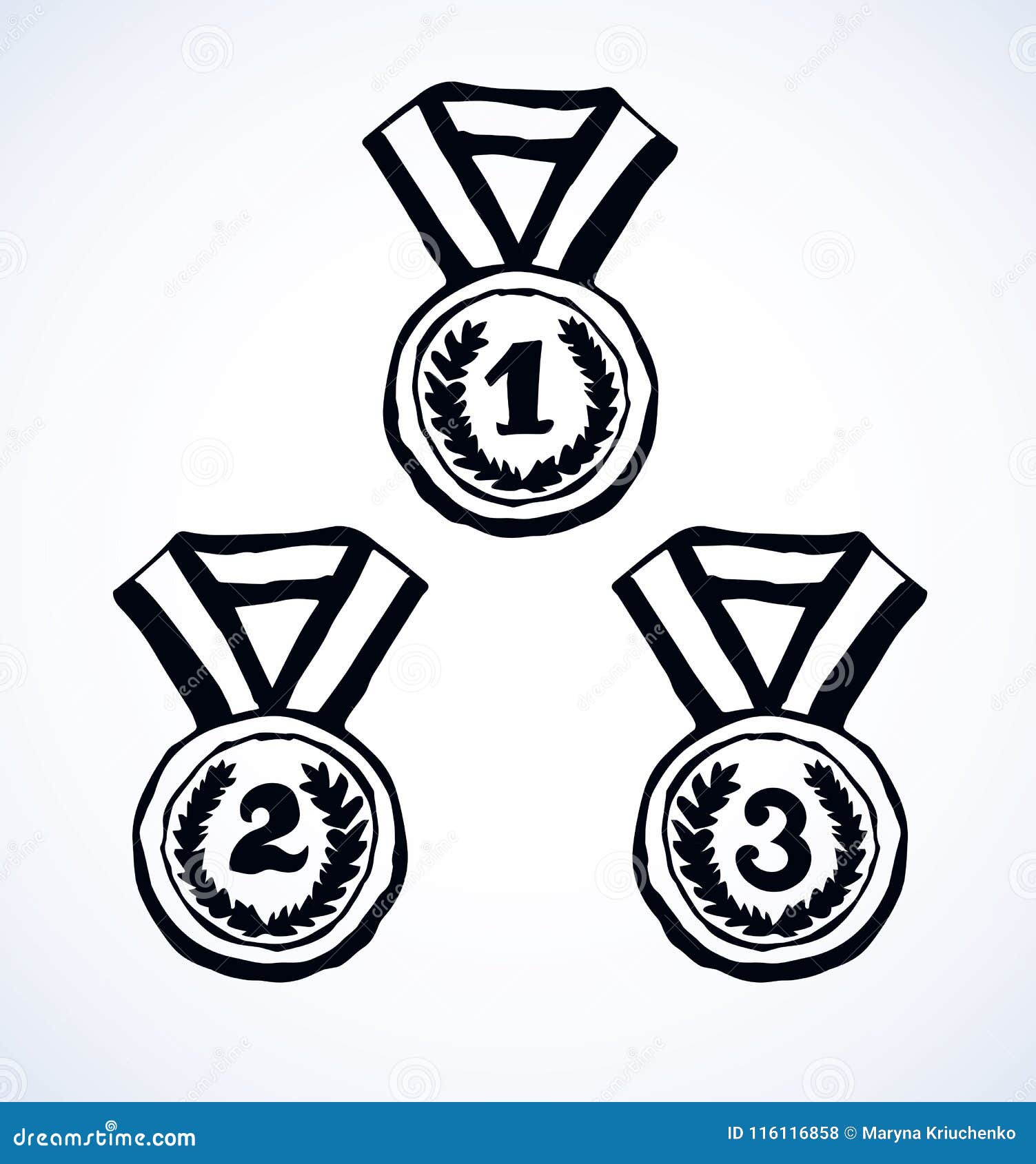 Medaille Vector tekening vector illustratie. Illustration of beste ...