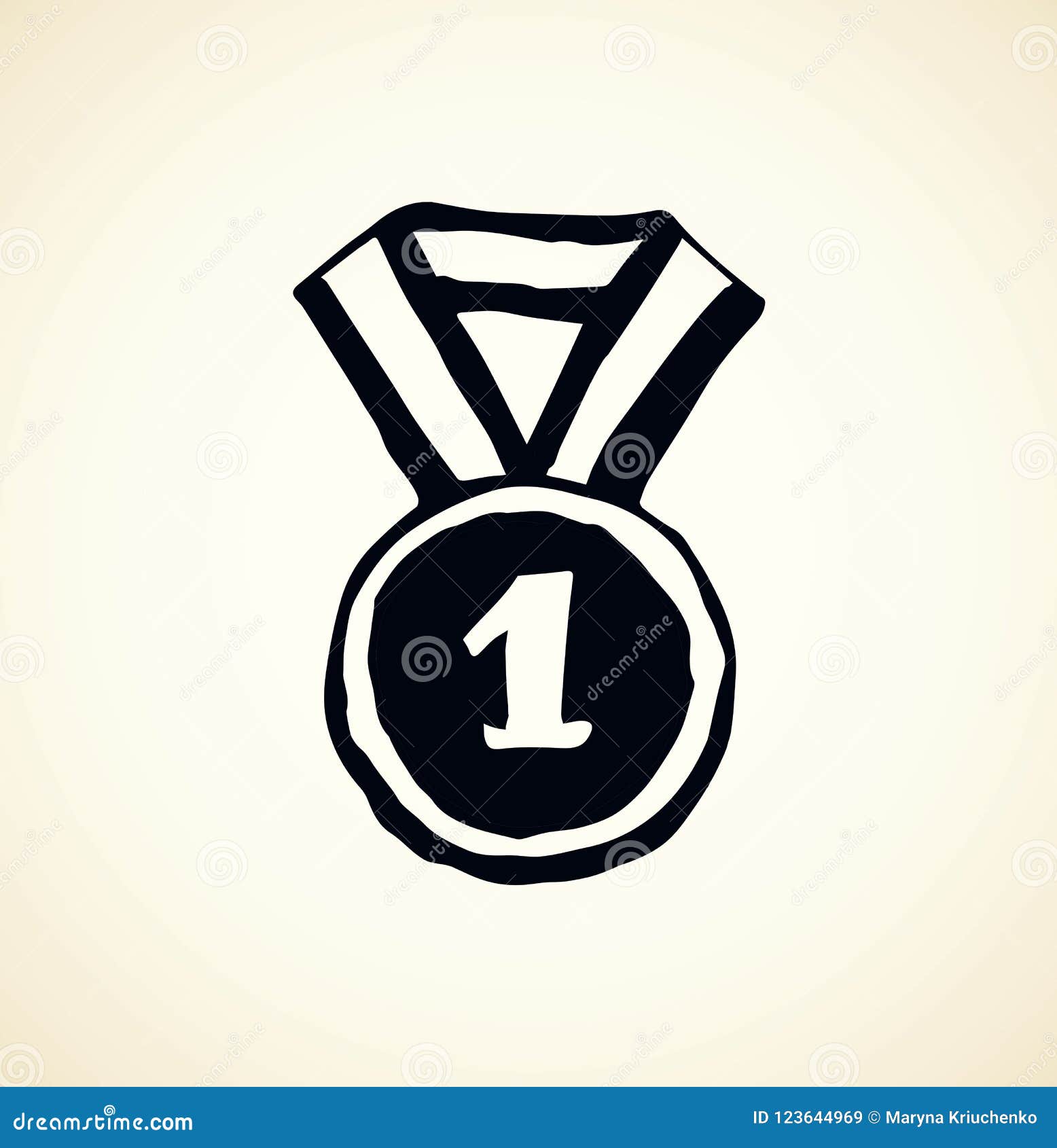 Medaille Vector tekening vector illustratie. Illustration of doekje ...