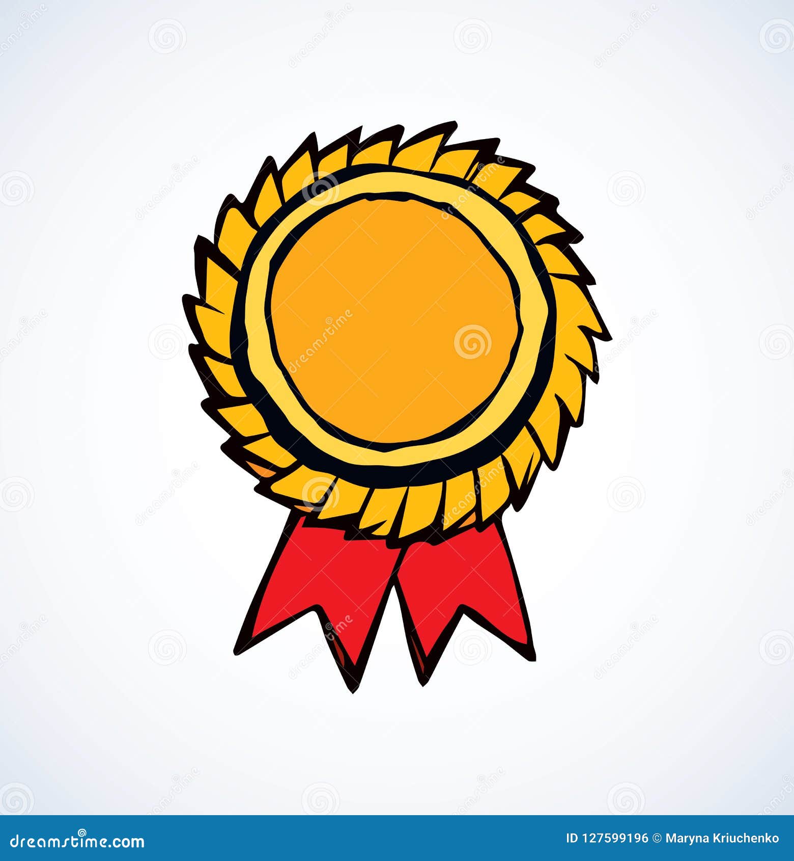 Medaille Vector tekening vector illustratie. Illustration of insigne ...